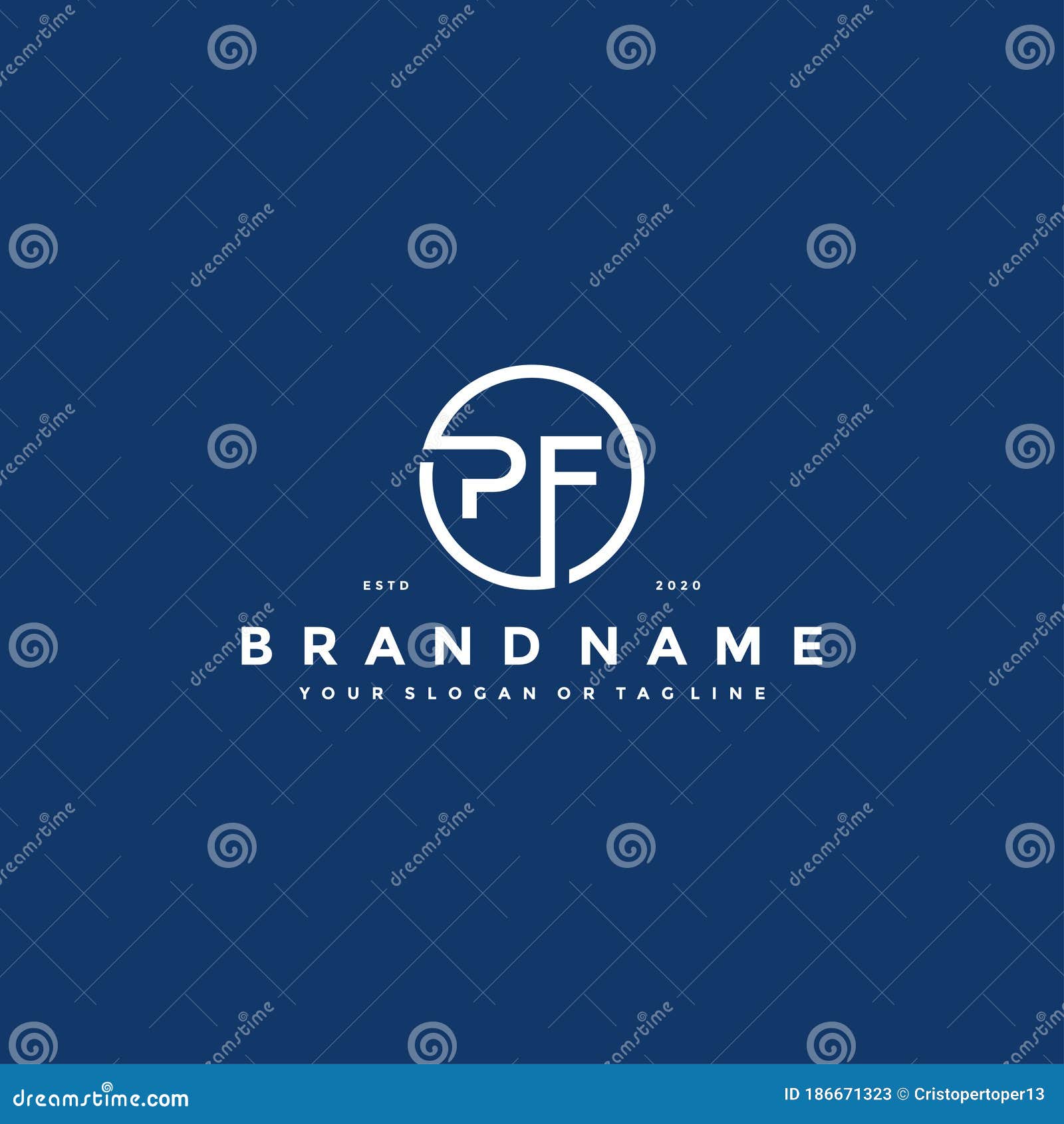 Letter PF Logo Design Vector Stock Vector - Illustration of company ...