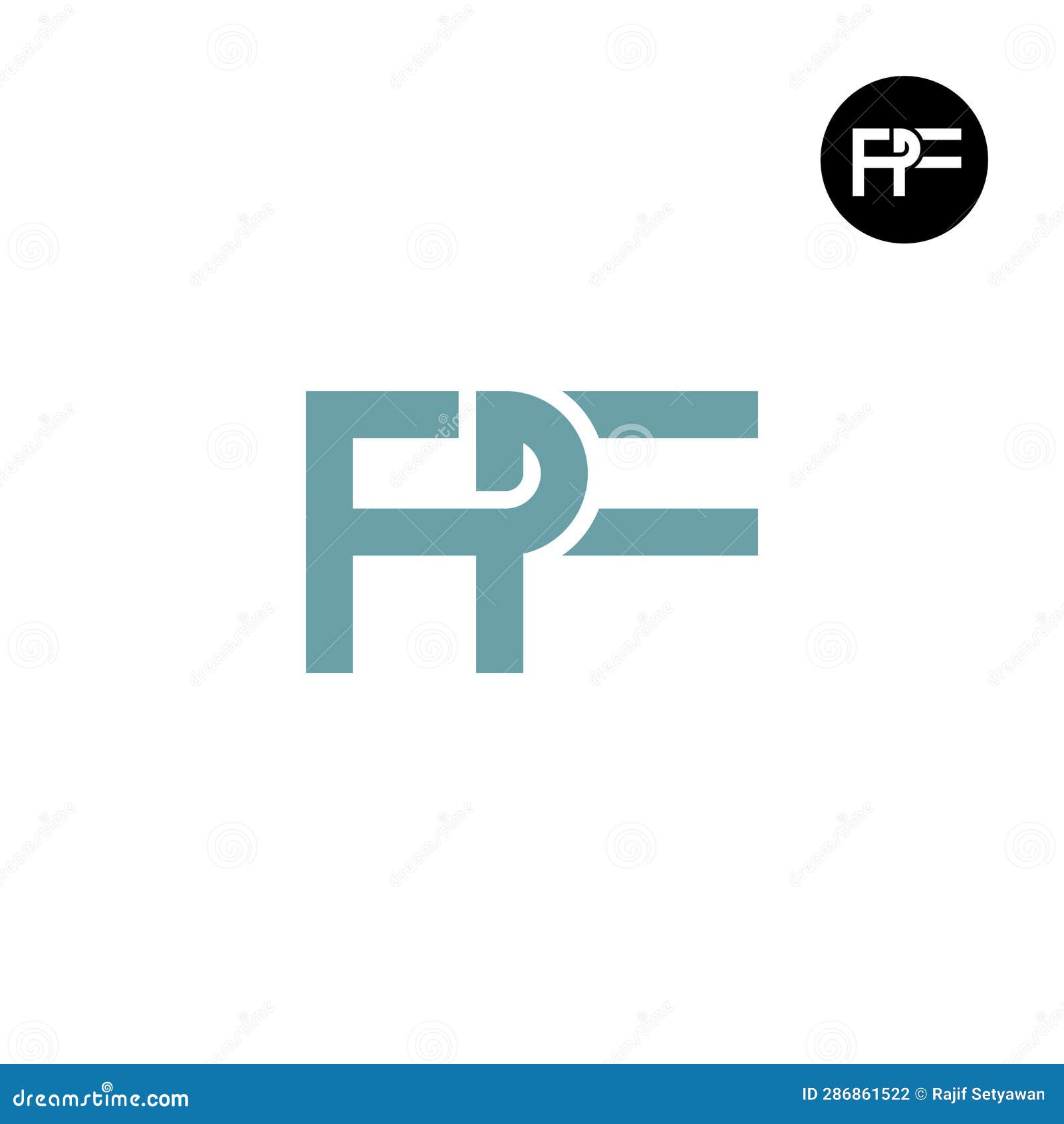 Letter PF Monogram Logo Design Stock Illustration - Illustration of ...