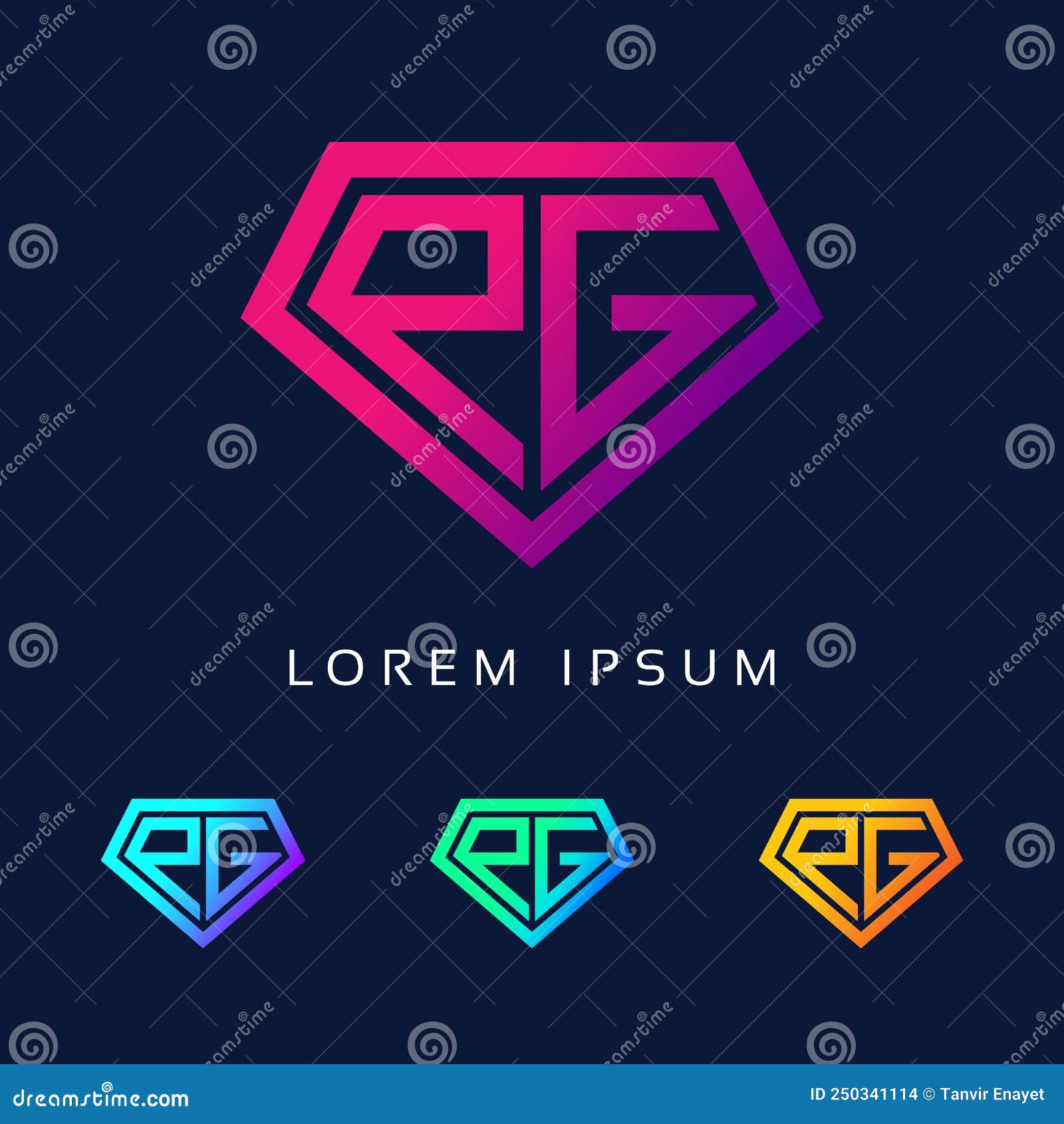 Letter PG Logo Design Vector Template Icon. Stock Vector - Illustration ...