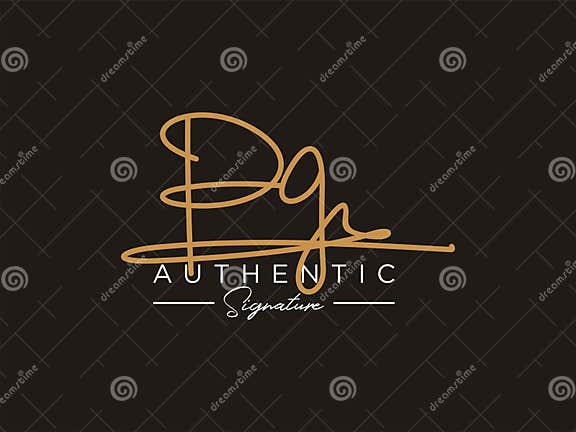 Letter PG Signature Logo Template Vector Stock Vector - Illustration of ...