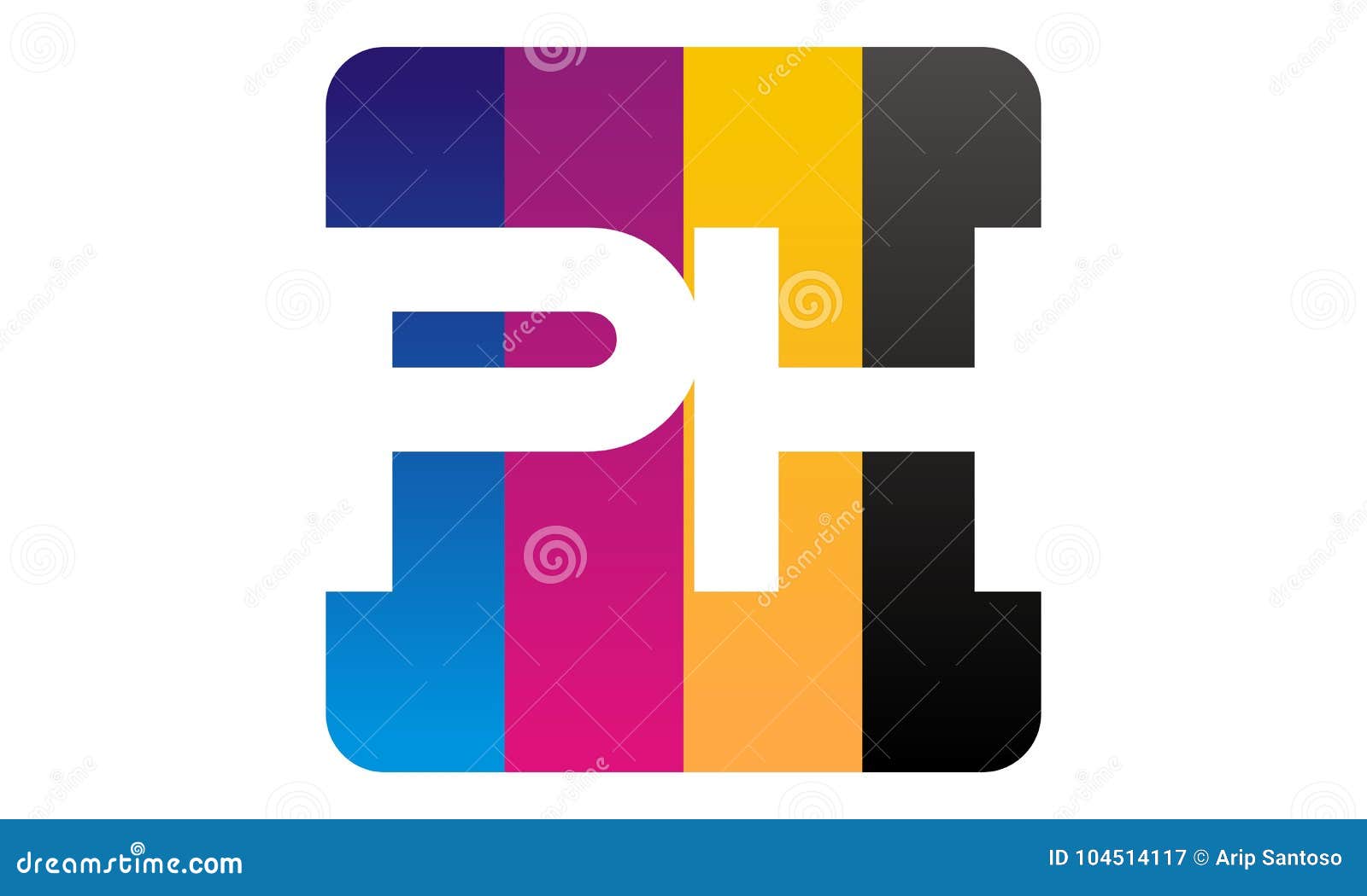 Letter PH Print Hub stock vector. Illustration of colorful - 104514117