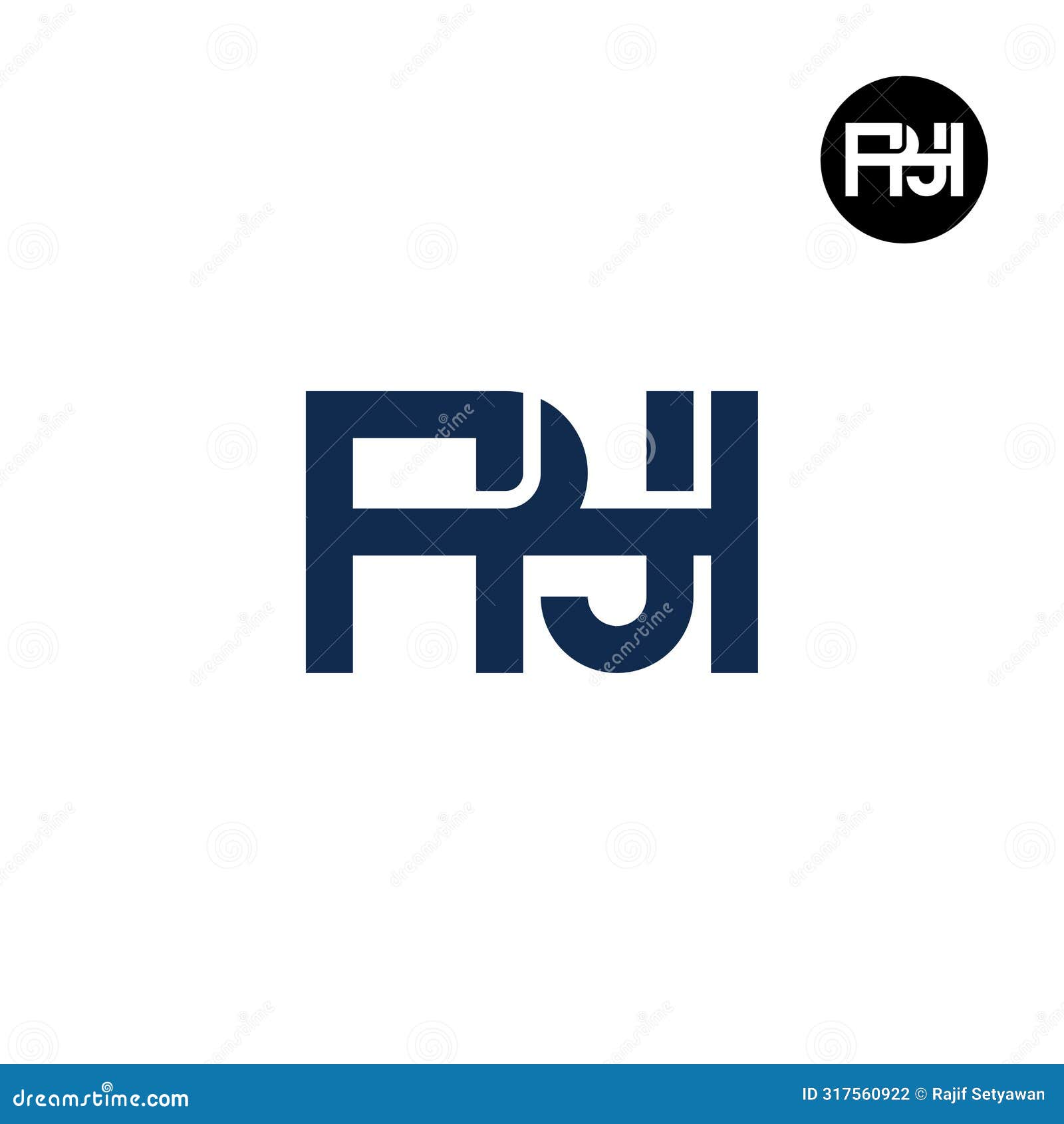 Letter PHJ Monogram Logo Design Stock Vector - Illustration of names ...