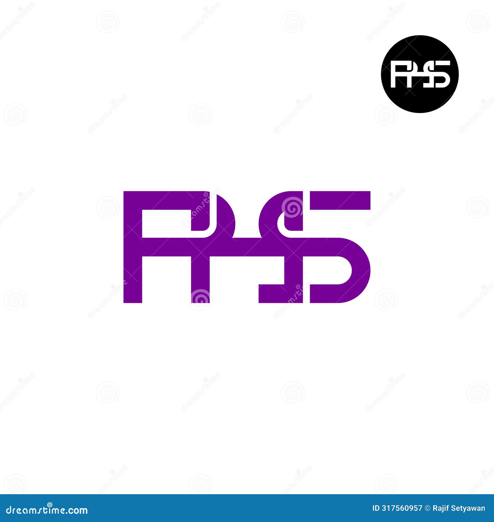 Letter PHS Monogram Logo Design Stock Illustration - Illustration of ...