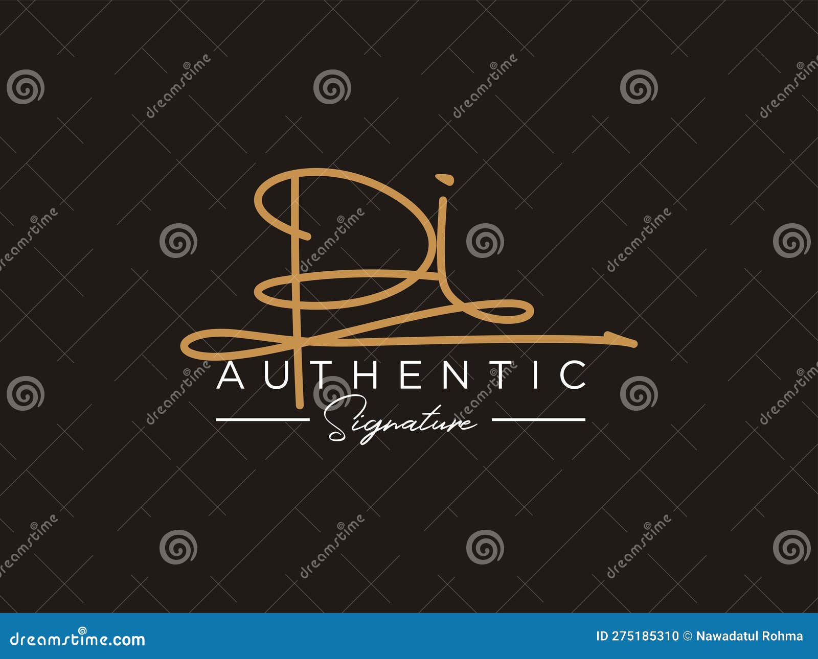 Letter PI Signature Logo Template Vector Stock Vector - Illustration of ...