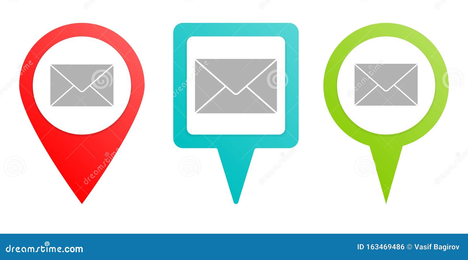 Letter Pin Icon. Multicolor Pin Vector Icon Stock Illustration ...