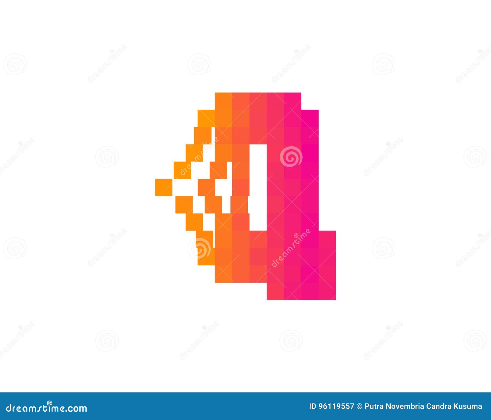 Letter Pixel Bit Icon Logo Design Element Stock Vector - Illustration ...
