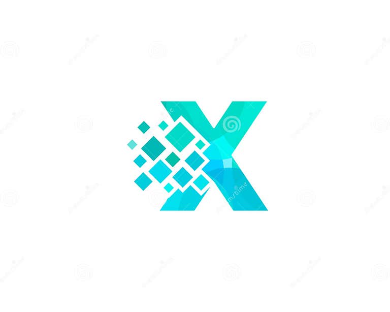 Letter X Pixel Icon Logo Design Element Stock Vector - Illustration of ...