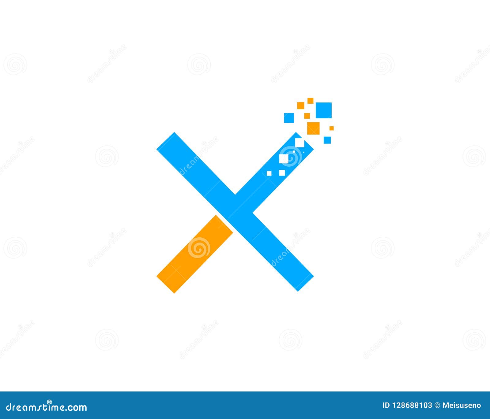 Letter X Pixel Logo Design Element Stock Vector - Illustration of ...