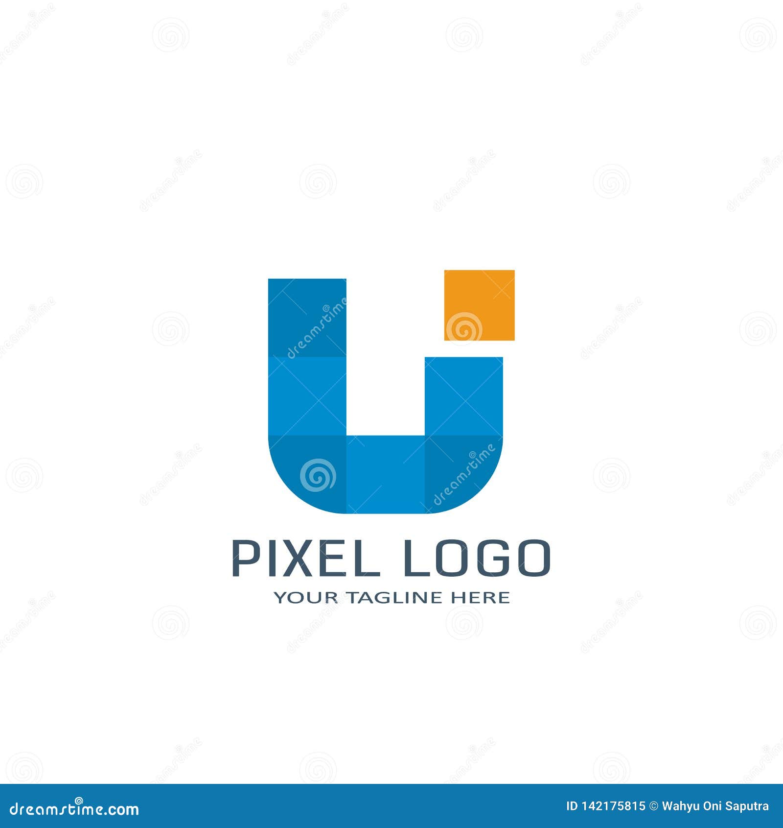 Letter U Pixel Logo Design Template. Alphabet Pixel Motion Logo. Stock ...