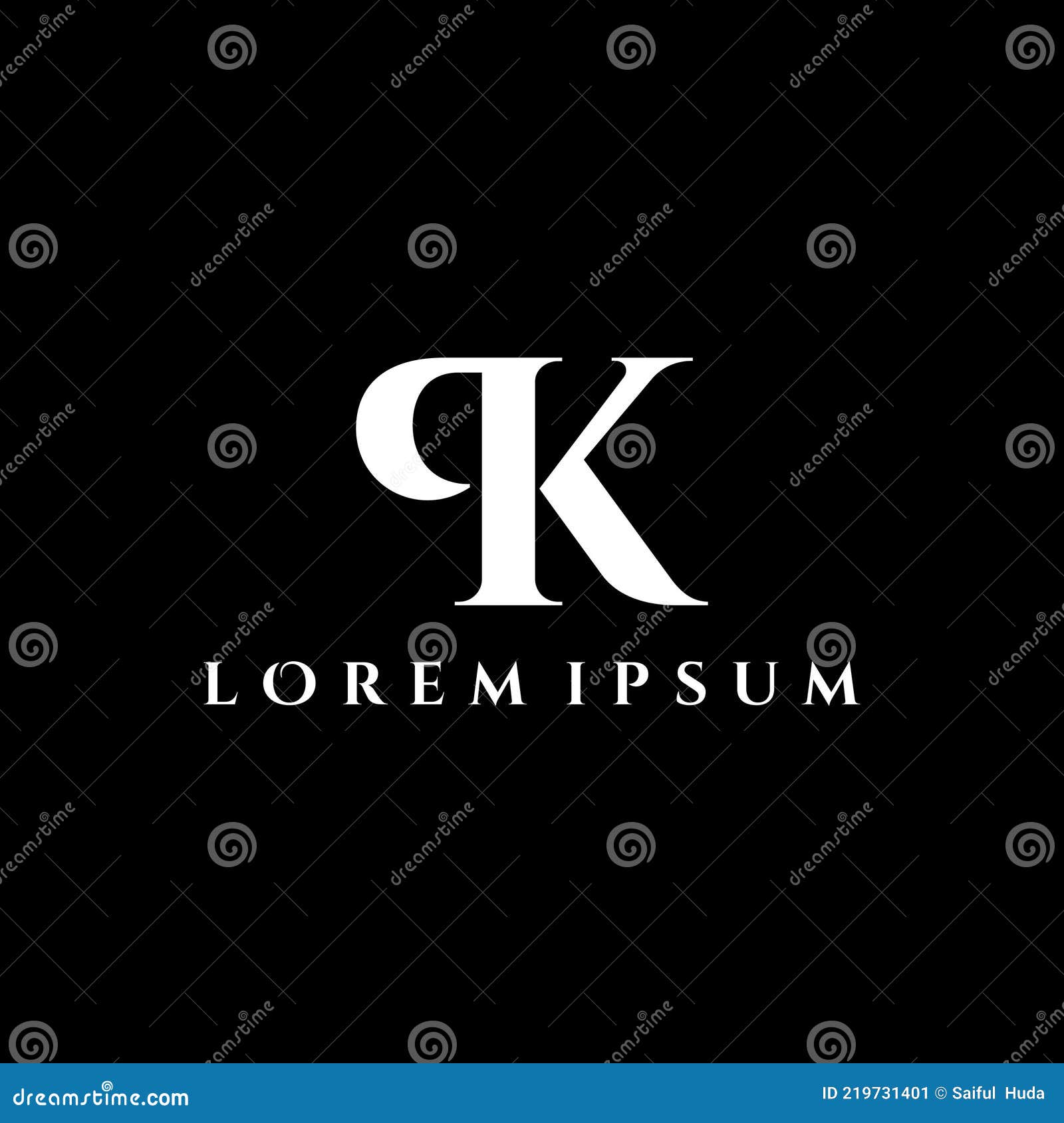Letter PK Simple Monogram Logo Icon Design. Stock Vector - Illustration ...
