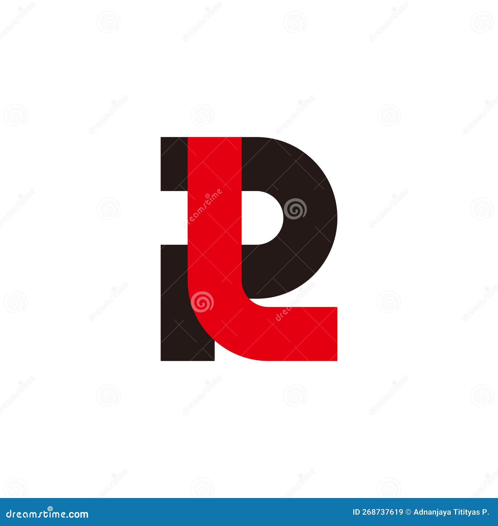 Letter Pl Linked Simple Colorful Geometric Logo Vector Stock Vector ...