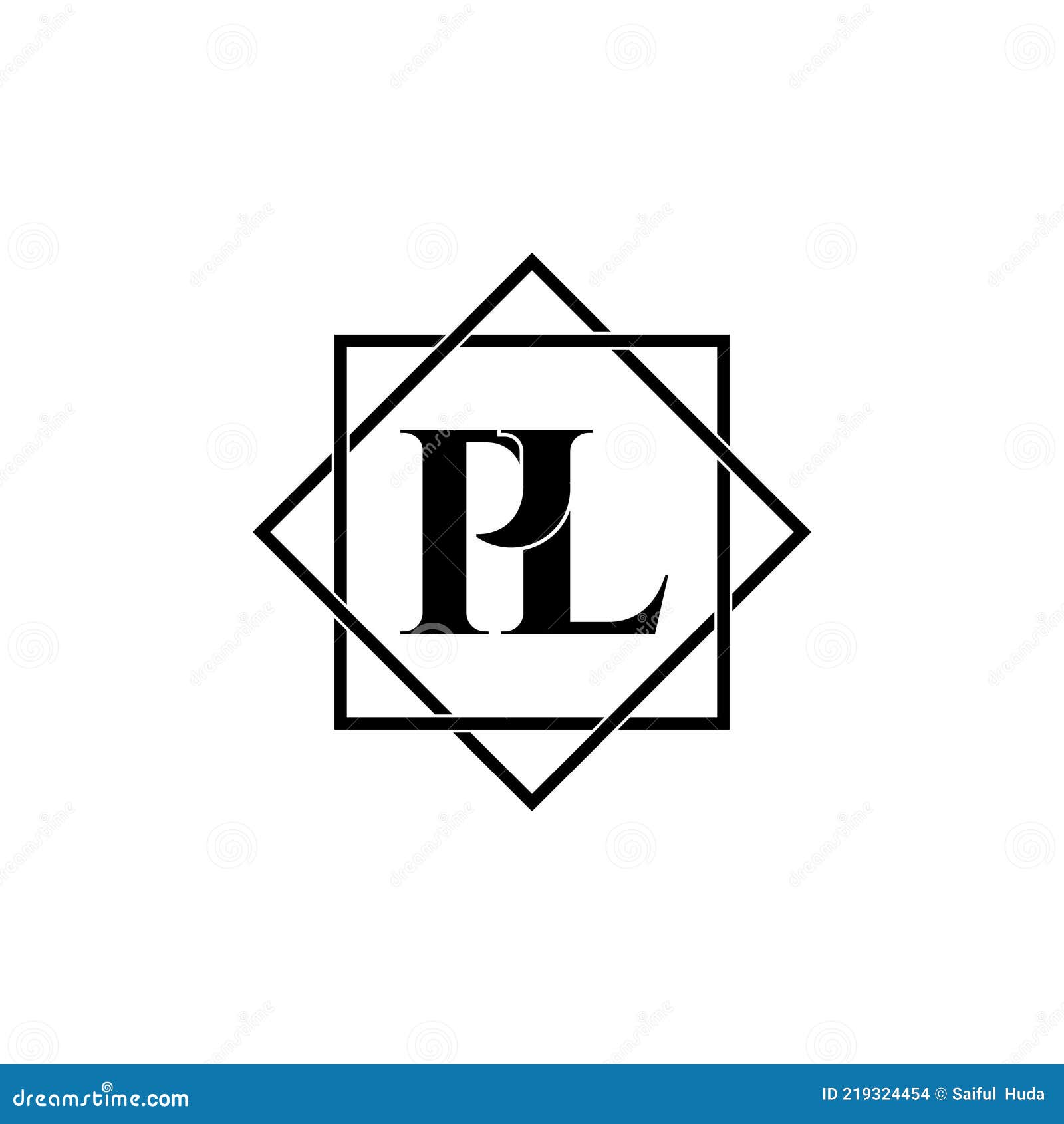 Letter PL Simple Monogram Logo Icon Design. Stock Illustration ...