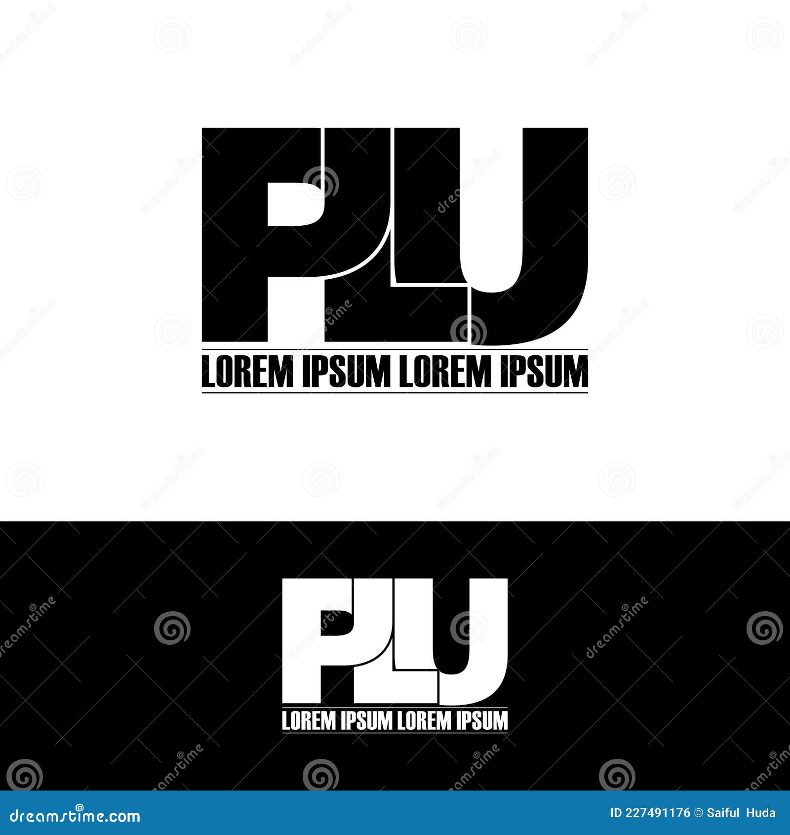 Letter PLU Simple Monogram Logo Icon Design. Stock Vector ...