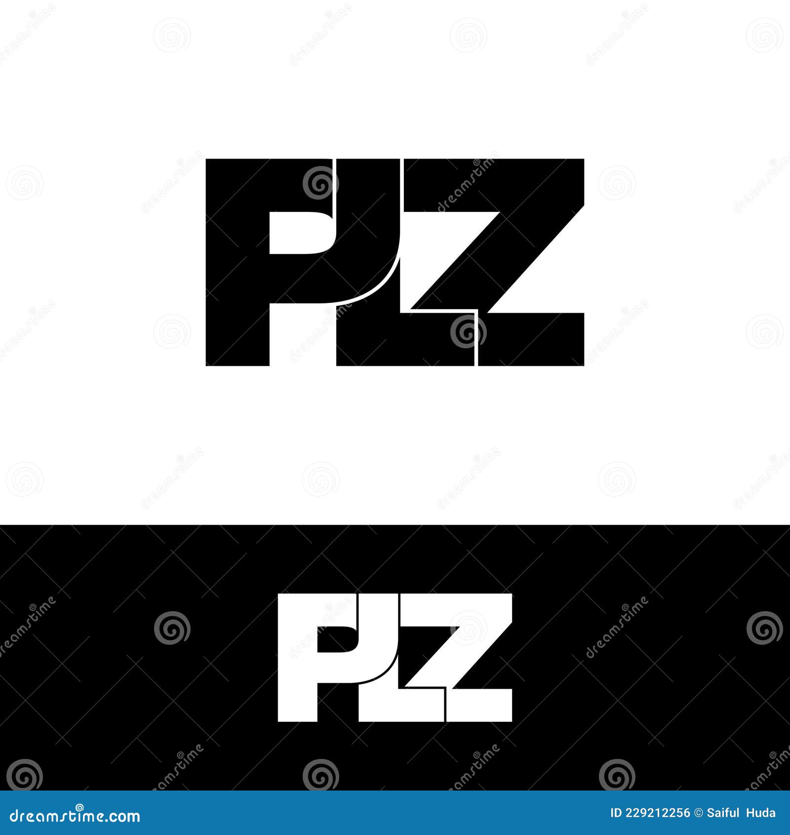 Letter PLZ Simple Monogram Logo Icon Design. Stock Vector ...