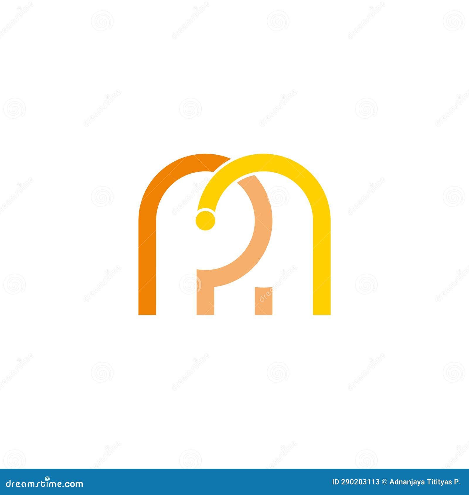 Letter Pm Colorful Yellow Loop Logo Vector Stock Vector - Illustration ...