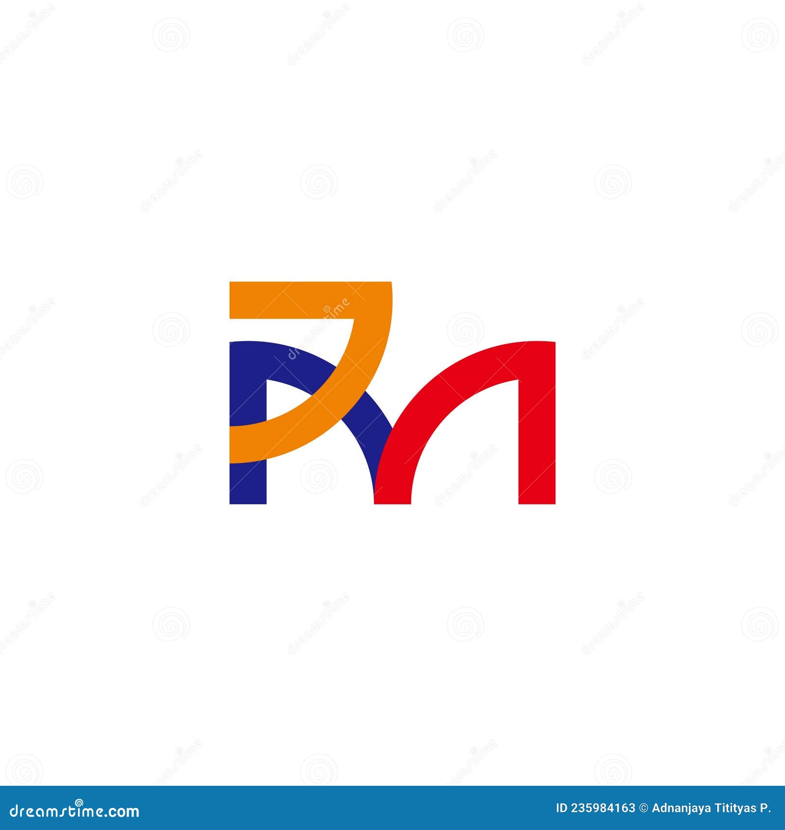 Letter Pm Linked Line Geometric Simple Colorful Logo Vector Stock ...