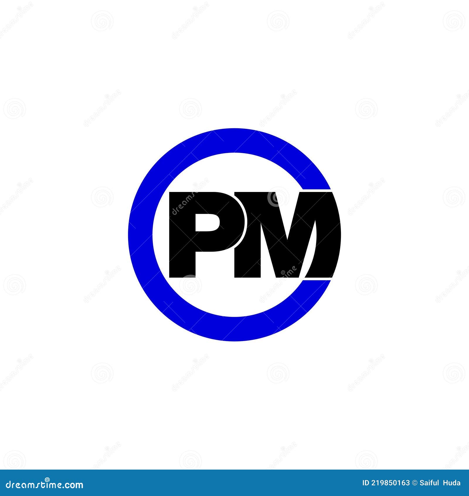Letter PM Simple Monogram Logo Icon Design. Stock Vector - Illustration ...