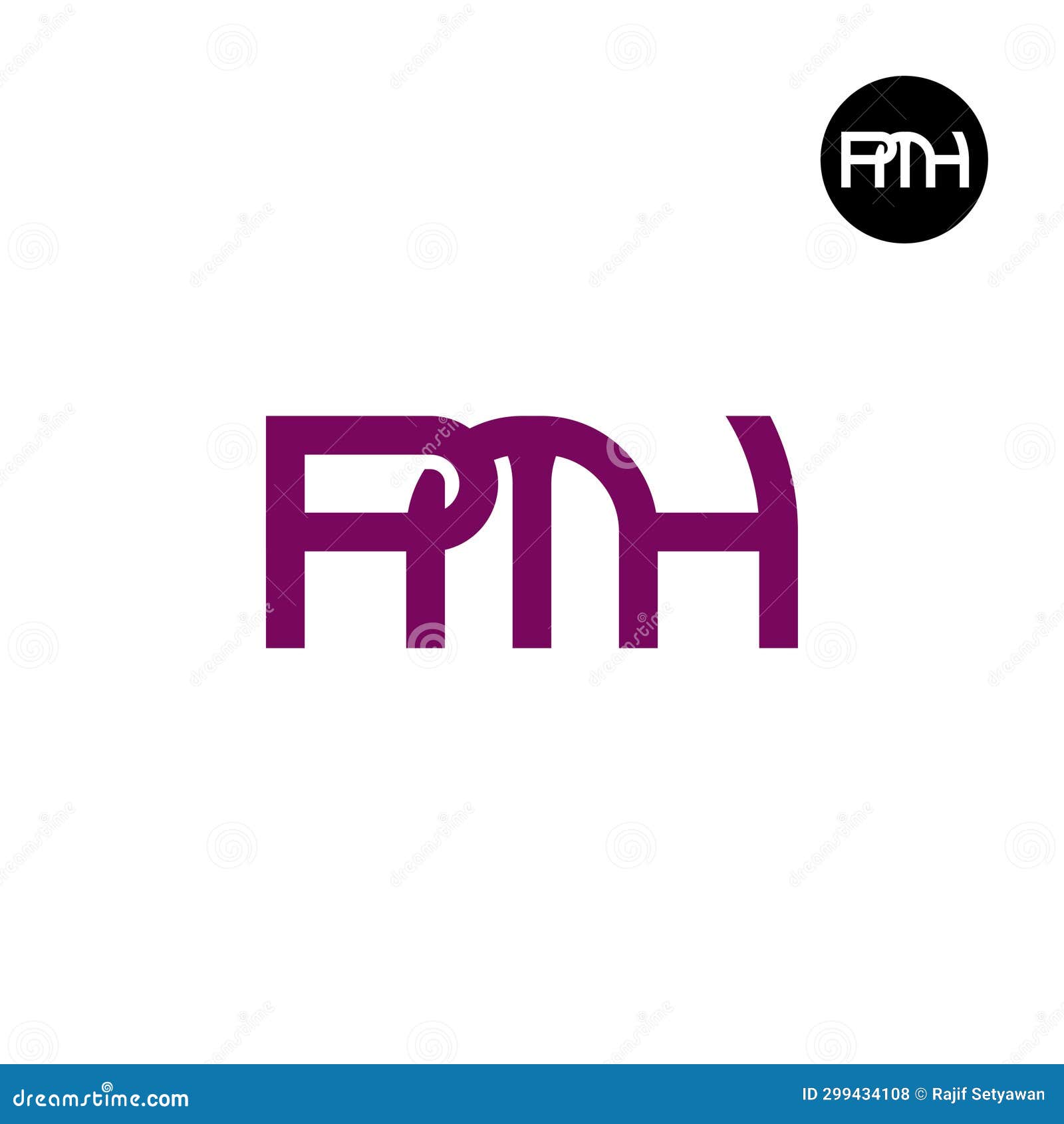 Letter PMH Monogram Logo Design Stock Illustration - Illustration of ...