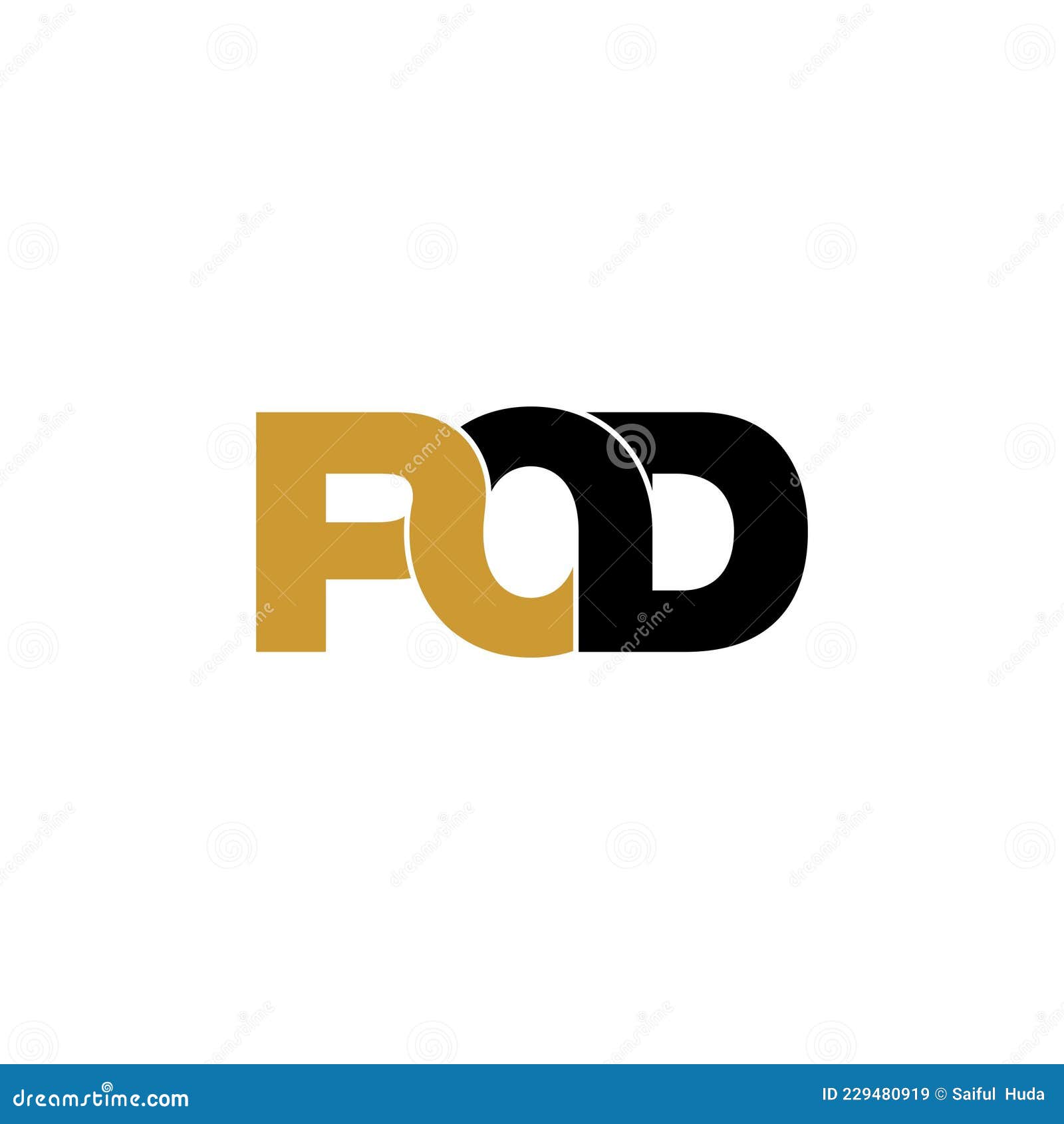 Letter POD Simple Monogram Logo Icon Design. Stock Vector ...