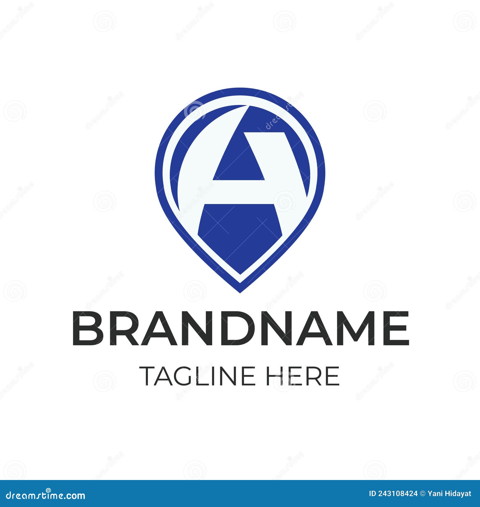 Letter a Point Place Logo Icon Stock Illustration - Illustration of ...