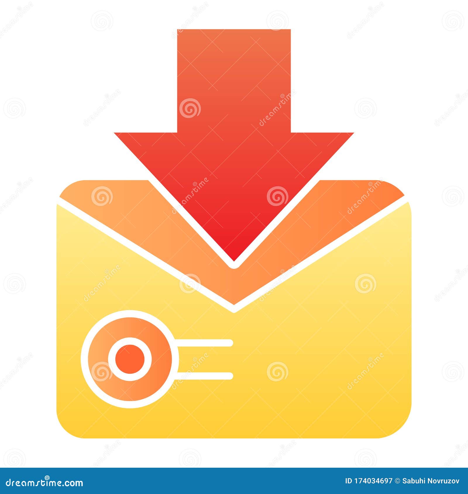 Letter with a Postage Stamp Flat Icon. Envelope with Stamp Vector ...