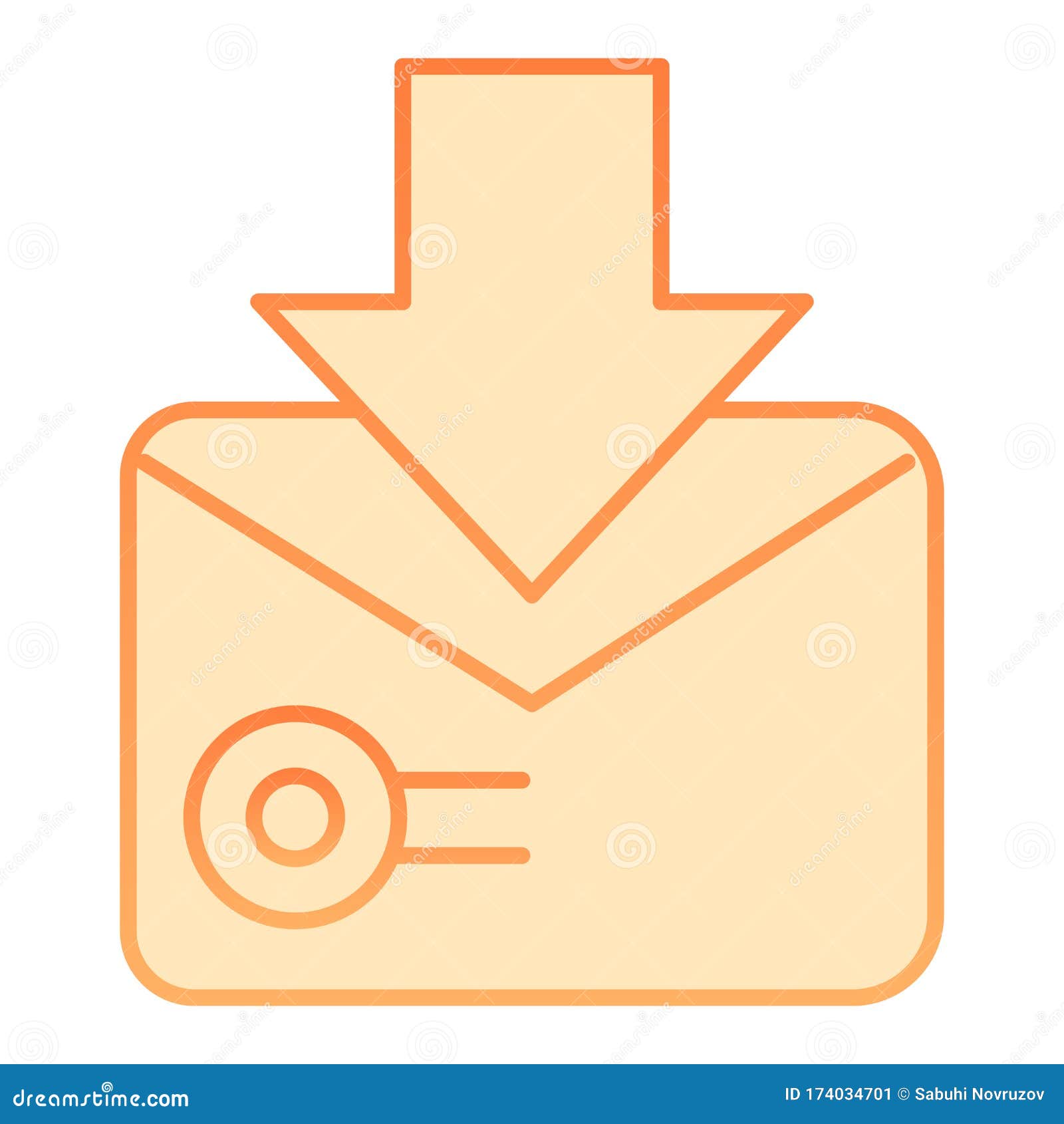 Letter with a Postage Stamp Flat Icon. Envelope with Stamp Vector ...