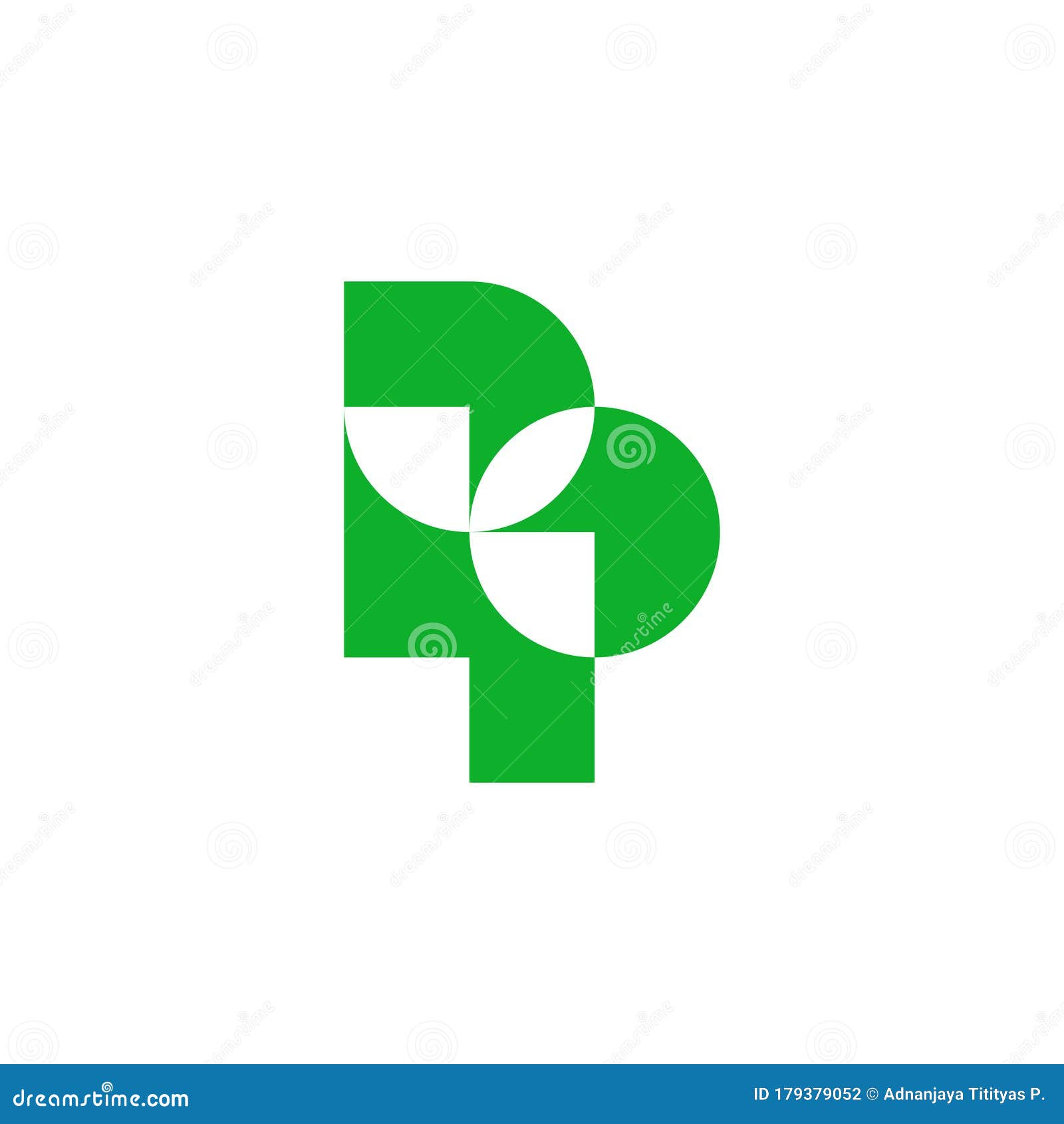 Letter Pp Simple Geometric Green Leaf Logo Vector Stock Vector ...