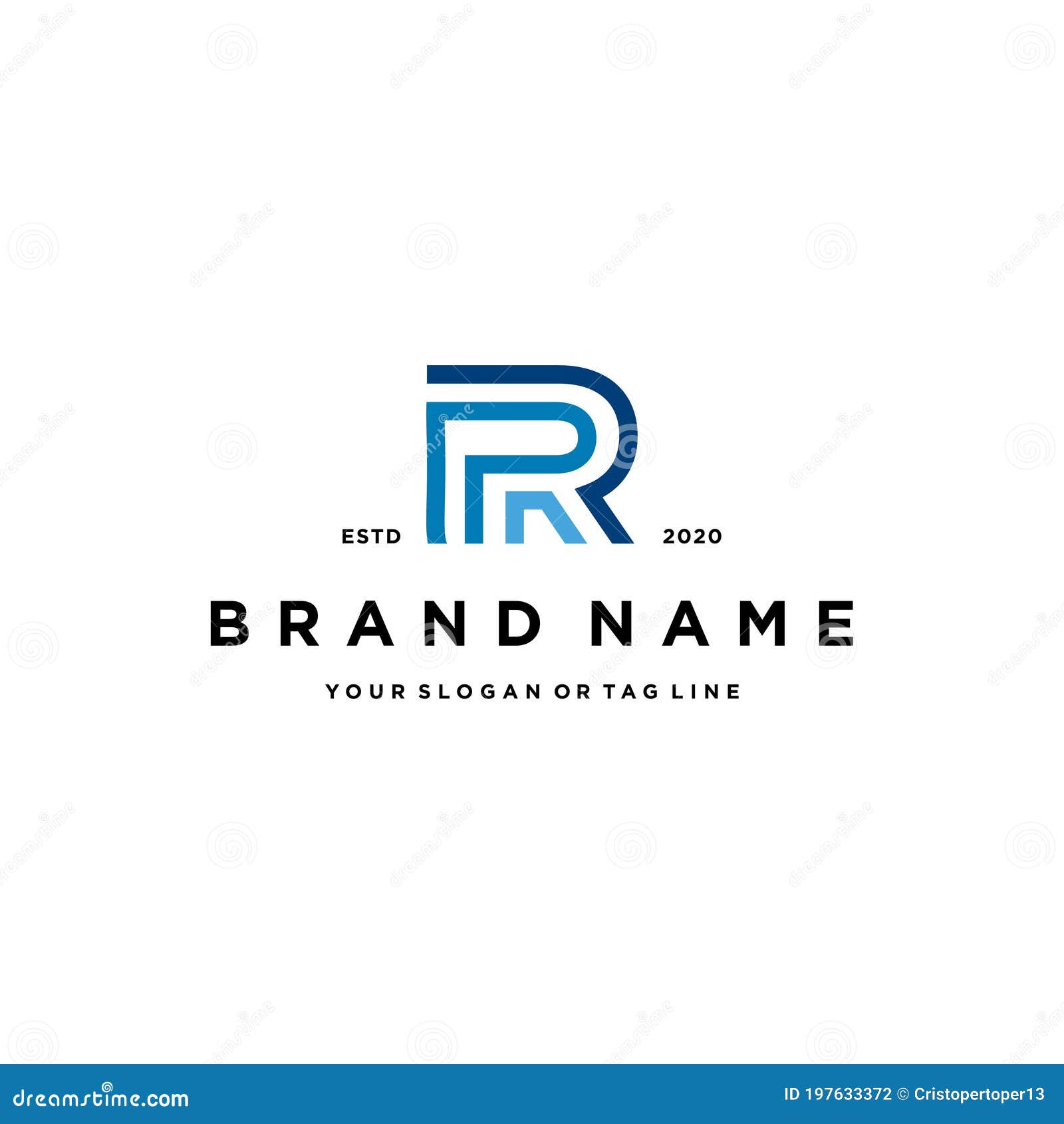Letter PR Logo Design Vector Stock Vector - Illustration of luxury ...