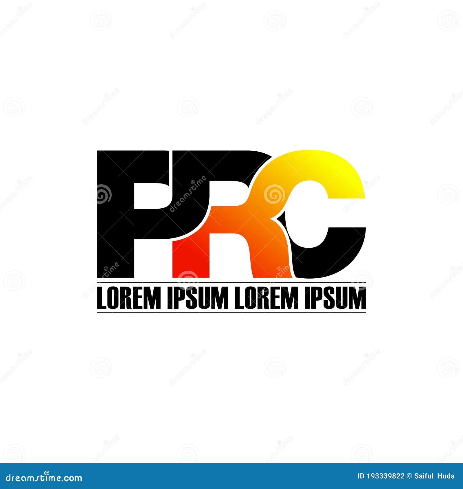 Letter PRC Simple Monogram Logo Icon Design. Stock Vector ...