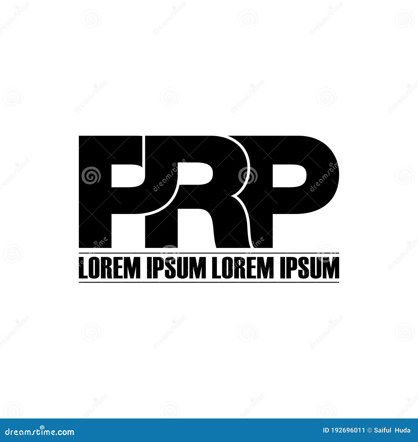 Letter PRP Simple Monogram Logo Icon Design. Cartoon Vector ...
