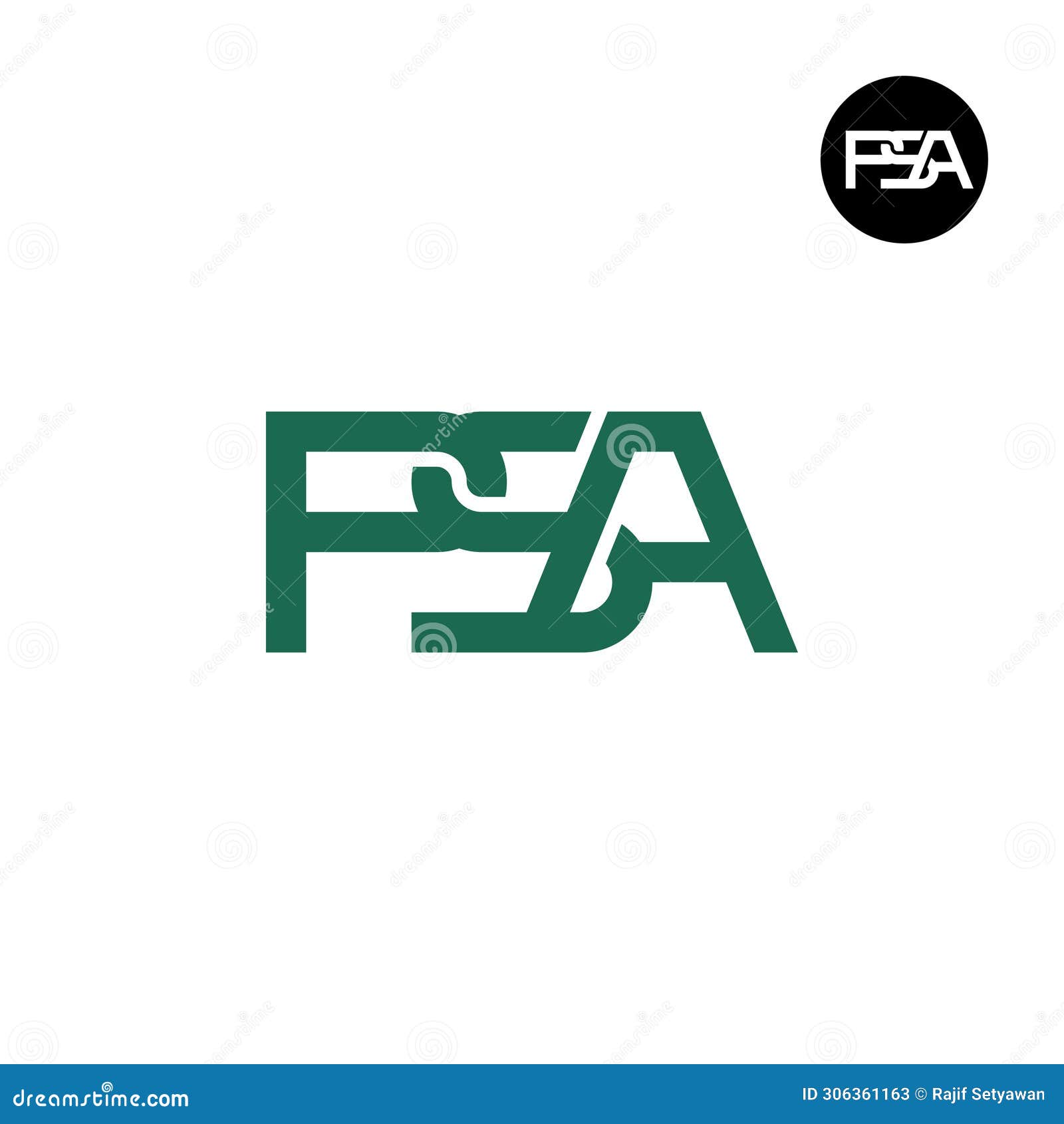 Letter PSA Monogram Logo Design Cartoon Vector | CartoonDealer.com ...
