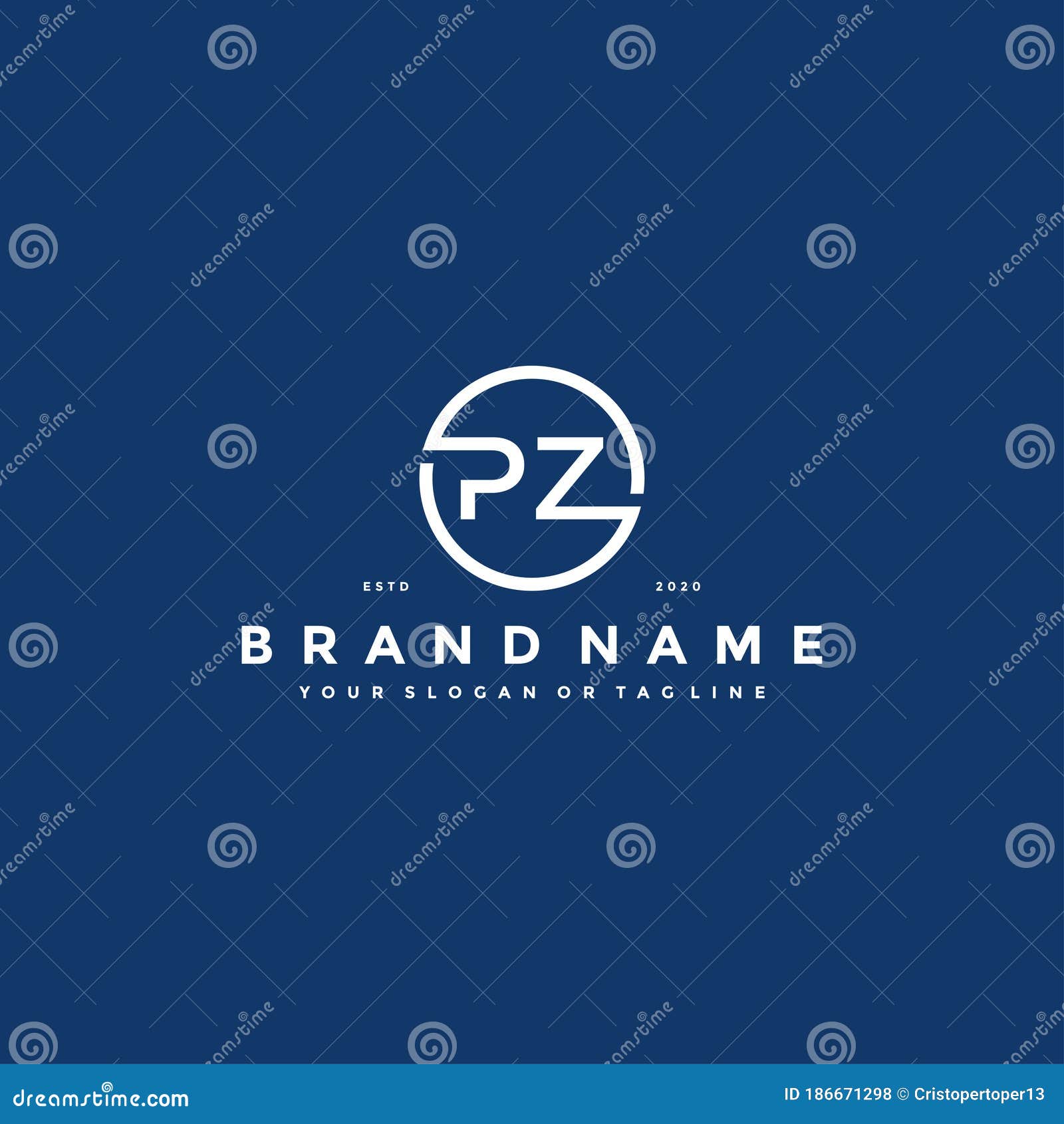 Letter PZ Logo Design Vector Stock Vector - Illustration of connected ...