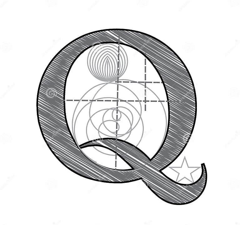 Letter Q stock vector. Illustration of alphabet, drawing - 7690559