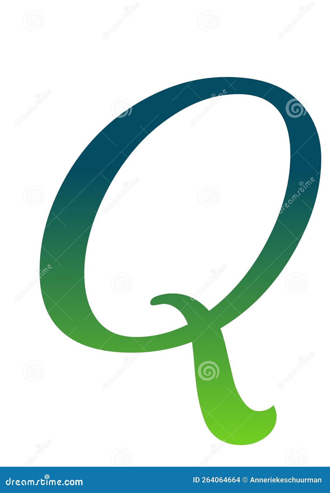 Letter Q of the Alphabet Made with Green and Blue Gradient Stock ...