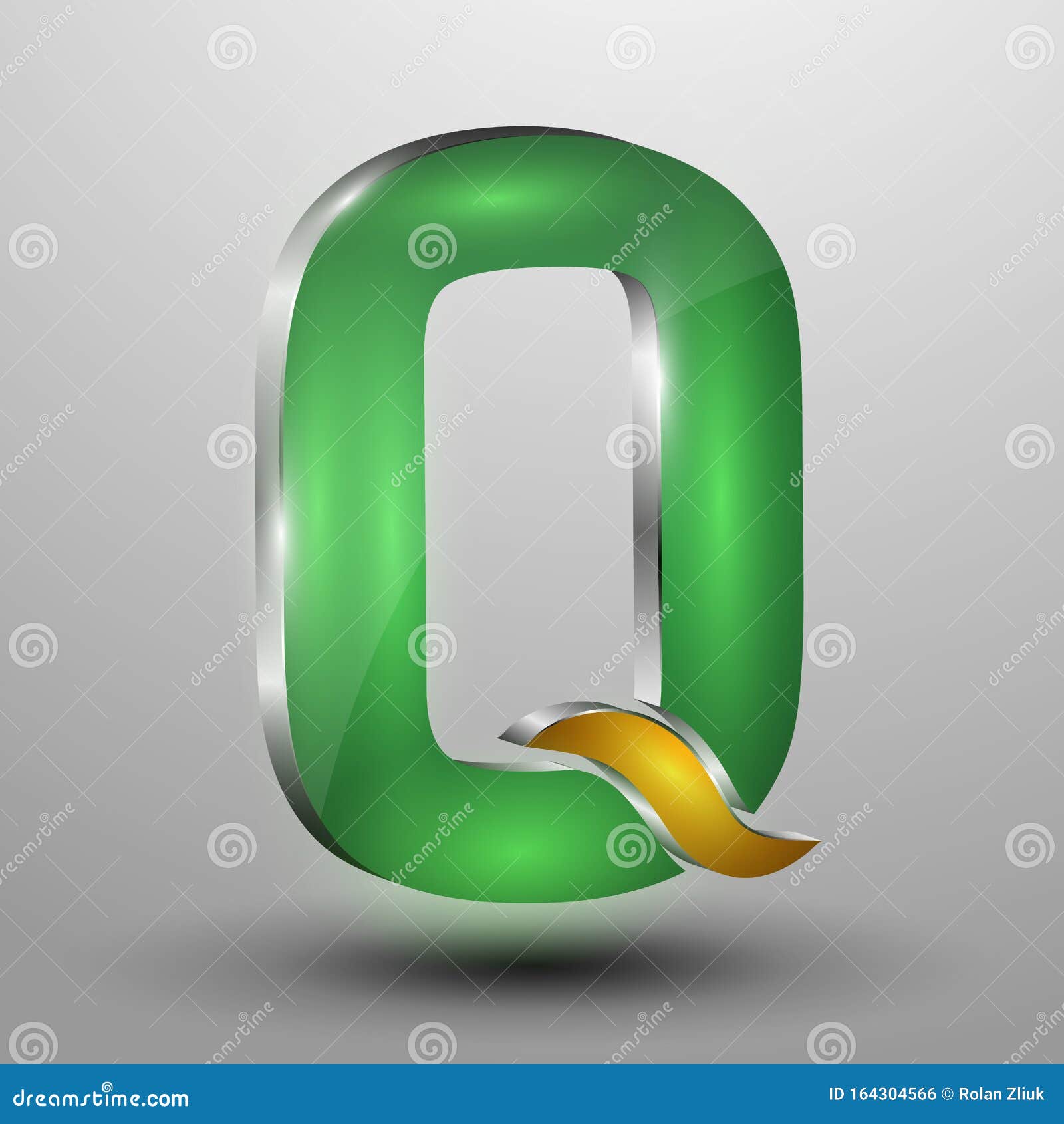 Letter Q.Bright Green 3D Logo.Vector Concept Design Stock Vector ...