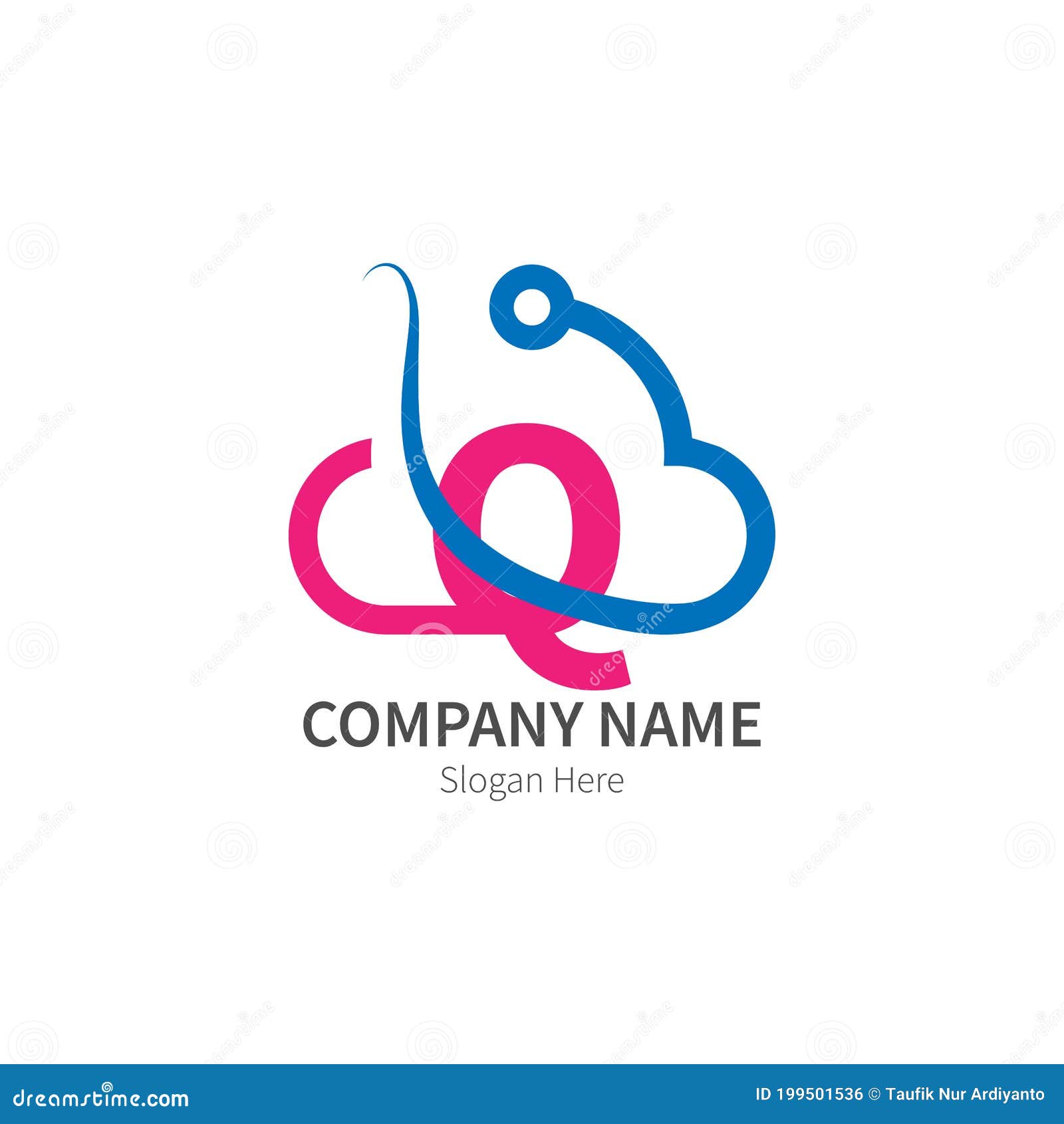 Letter Q Combined with Cloud Technology Icon Logo Stock Vector ...