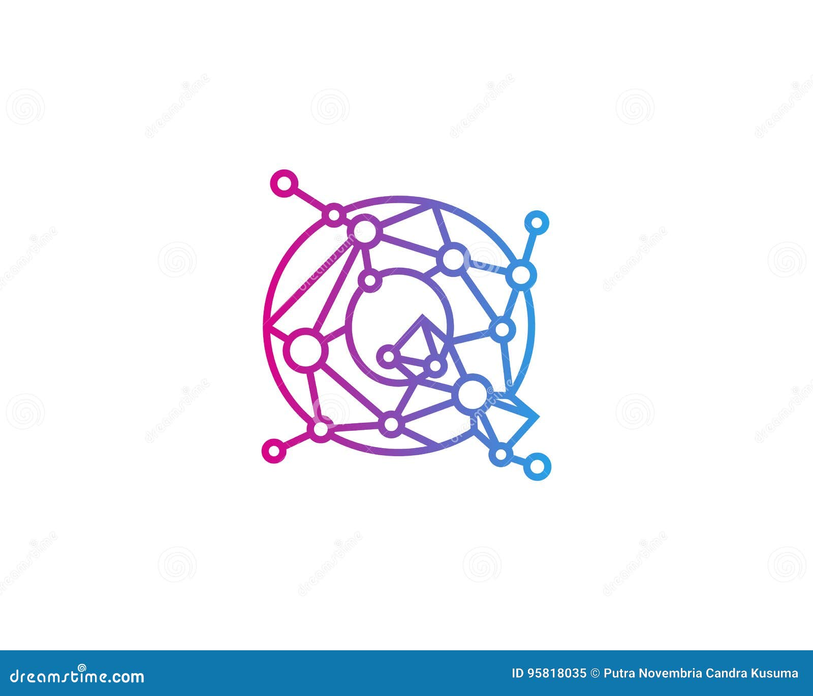 Letter Q Connect Dot Network Icon Logo Design Element Stock Vector ...