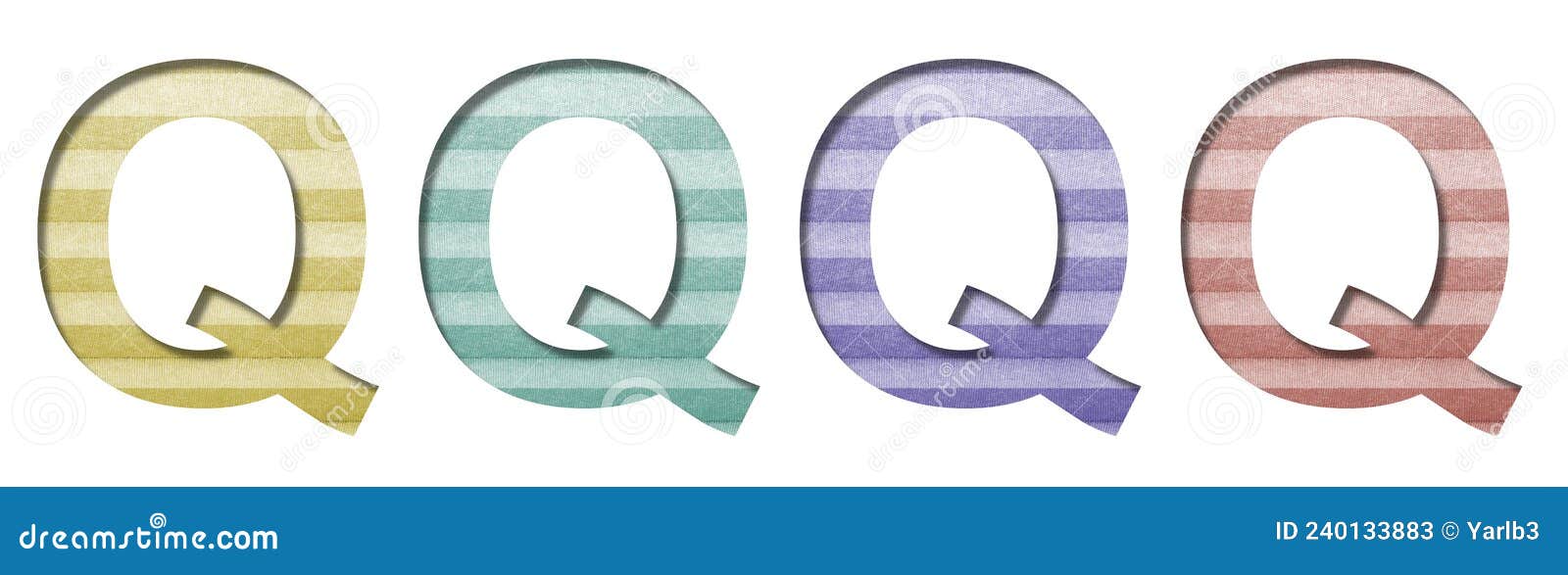 Letter Q Is Cut Out Of White Paper On A Background Of Colored Blinds