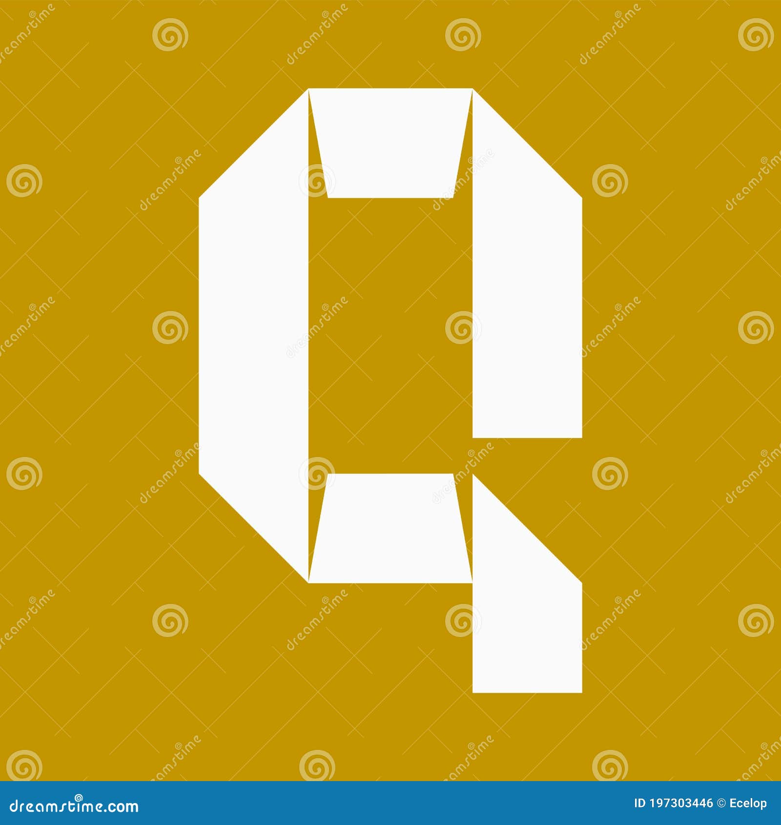 Letter Q Cut Out From White Paper Stock Vector Illustration Of