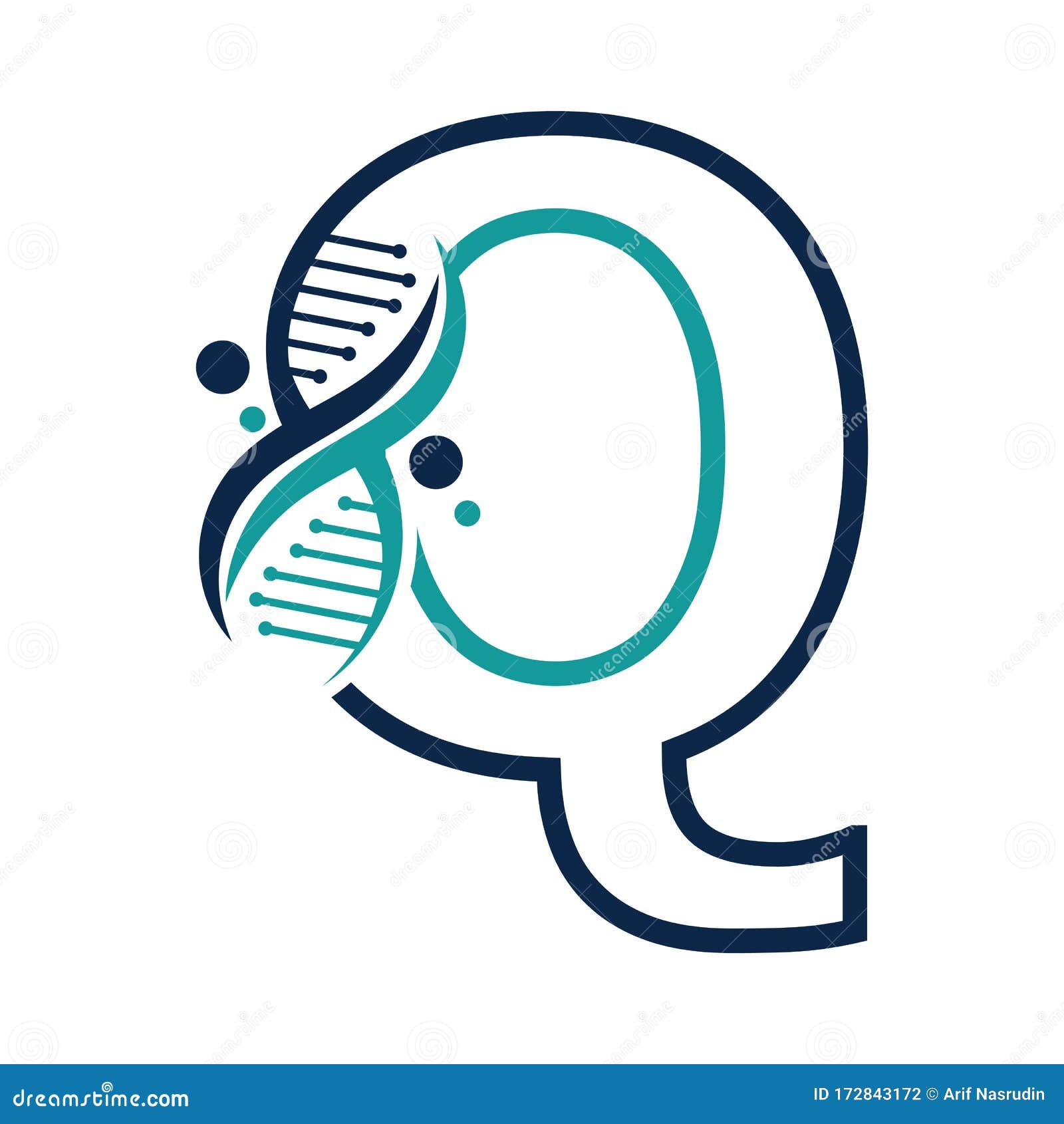 Letter Q with DNA Logo or Symbol Template Design Vector Stock ...