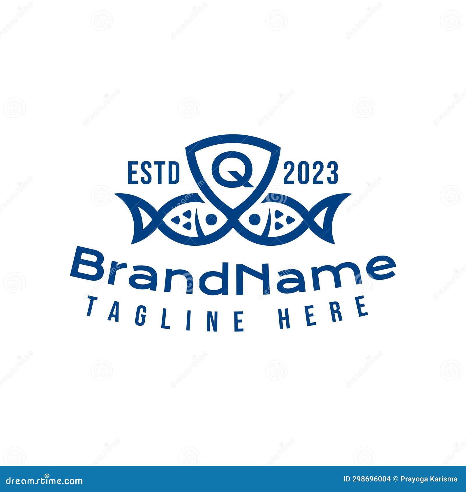 Letter Q Fish Shield Logo, Suitable for Business Related To Fish and ...