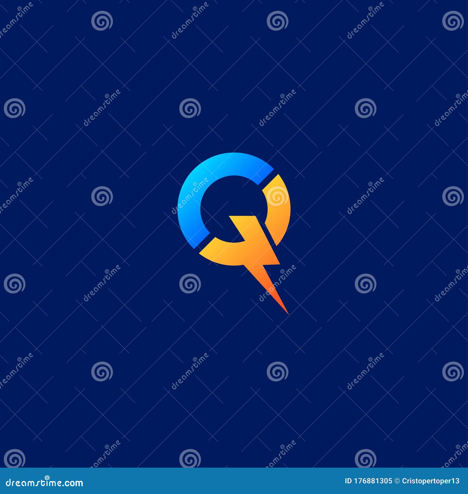 Letter Q Flash Electrical Logo Design Vector Stock Vector ...