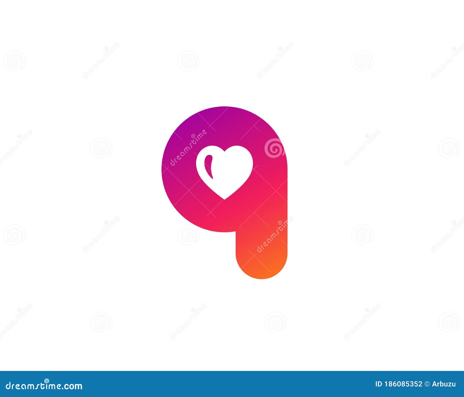 Letter Q Heart Logo Icon Design Template Elements Stock Vector ...