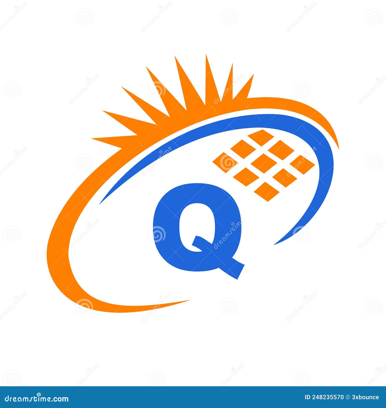 Letter Q Inside Solar Cell or Solar Panel Energy Logo Design. Letter Q ...