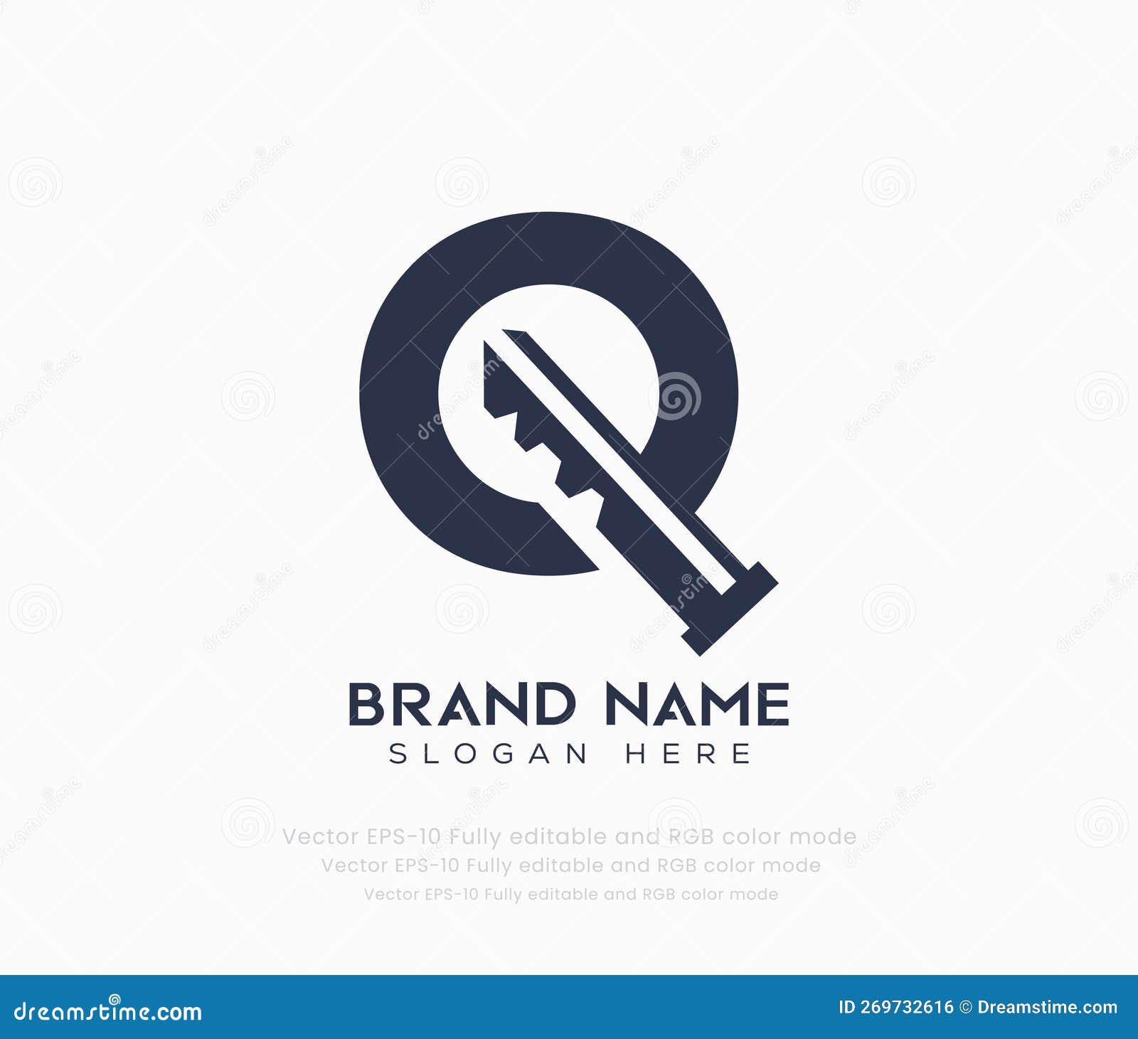 Letter Q key logo stock vector. Illustration of editable - 269732616