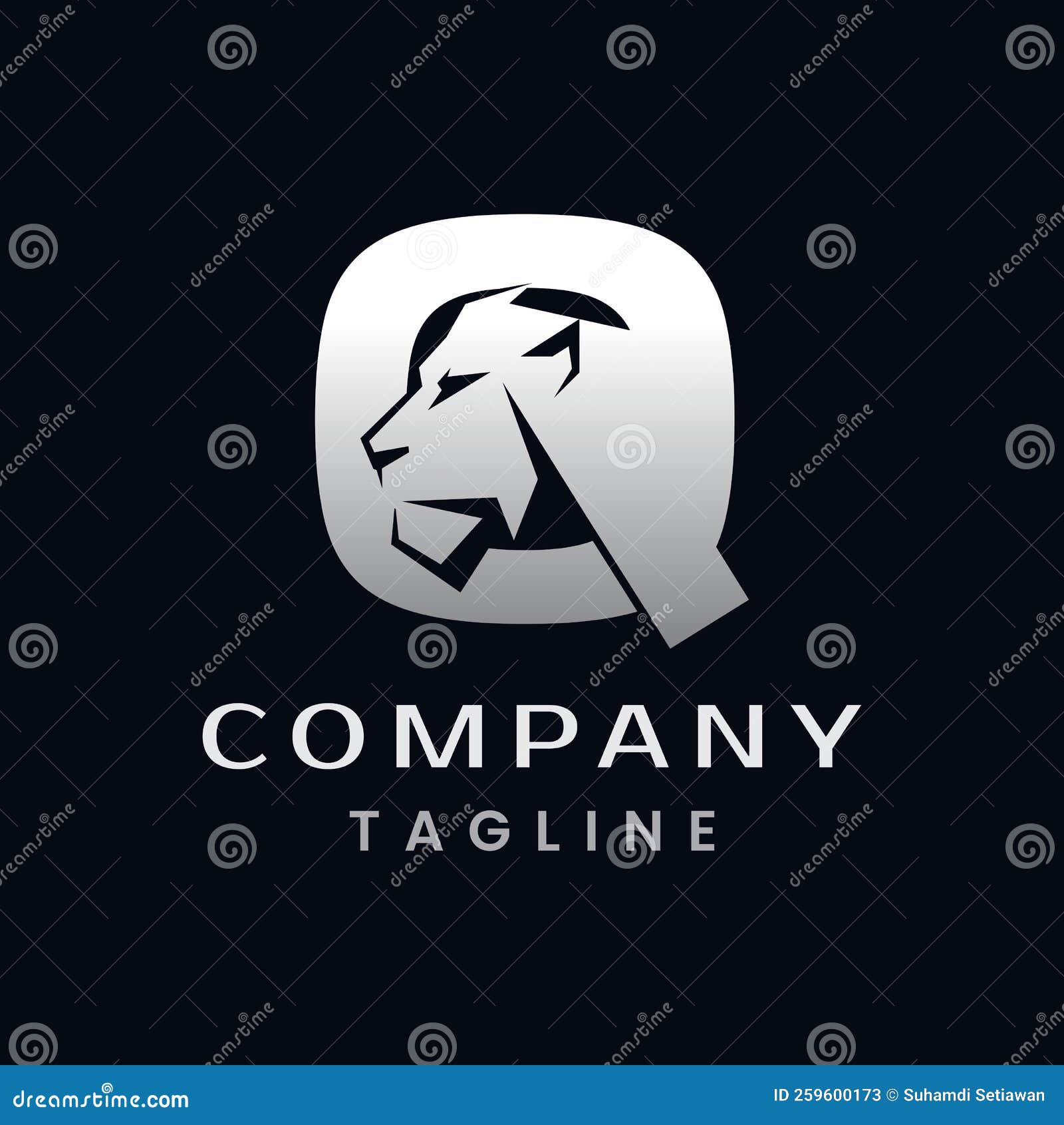 Letter Q Lion Head Logo Design Stock Vector - Illustration of cougar ...
