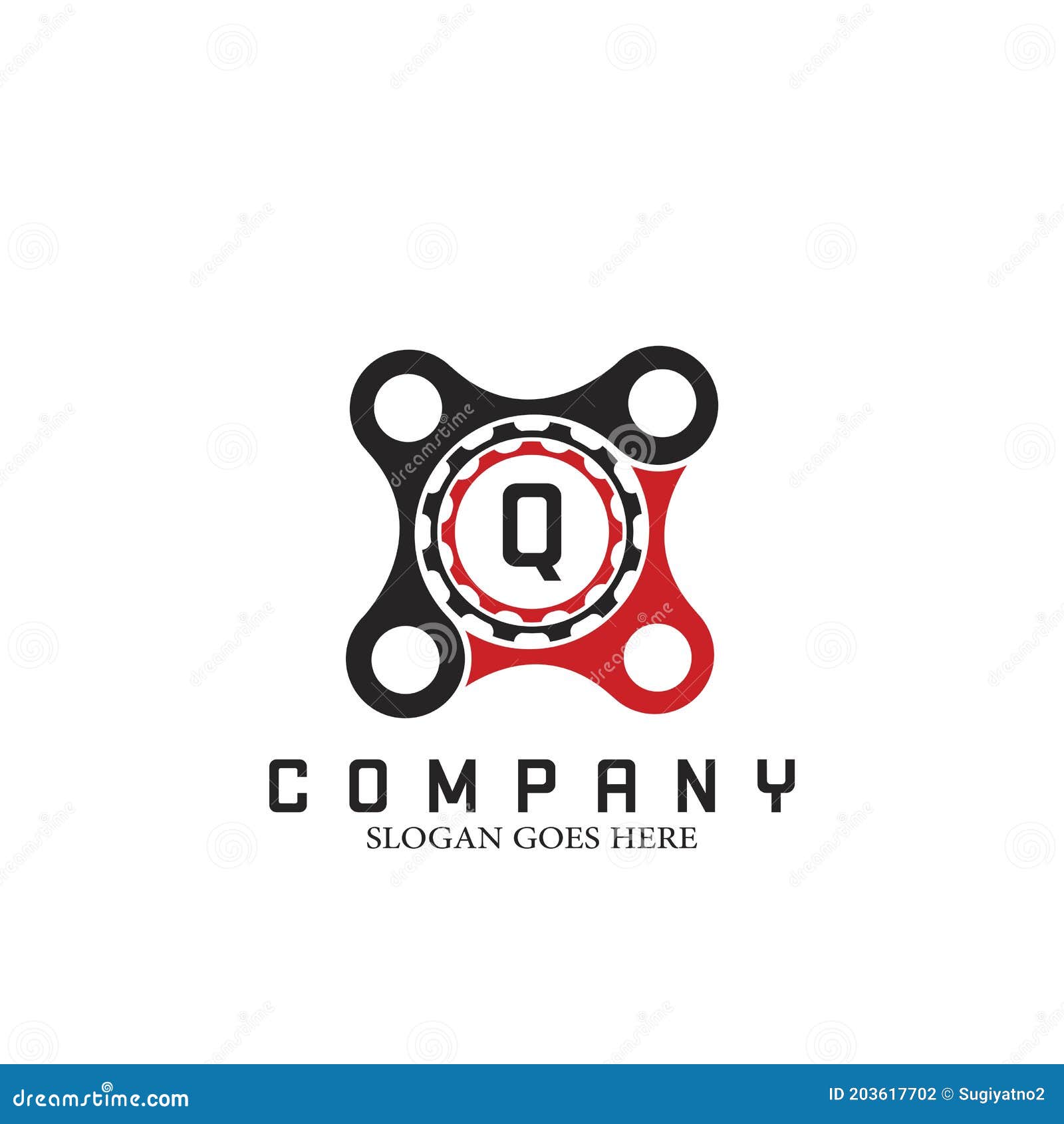 Letter Q Logo, Technology and Industrial Service Concept Gear and ...