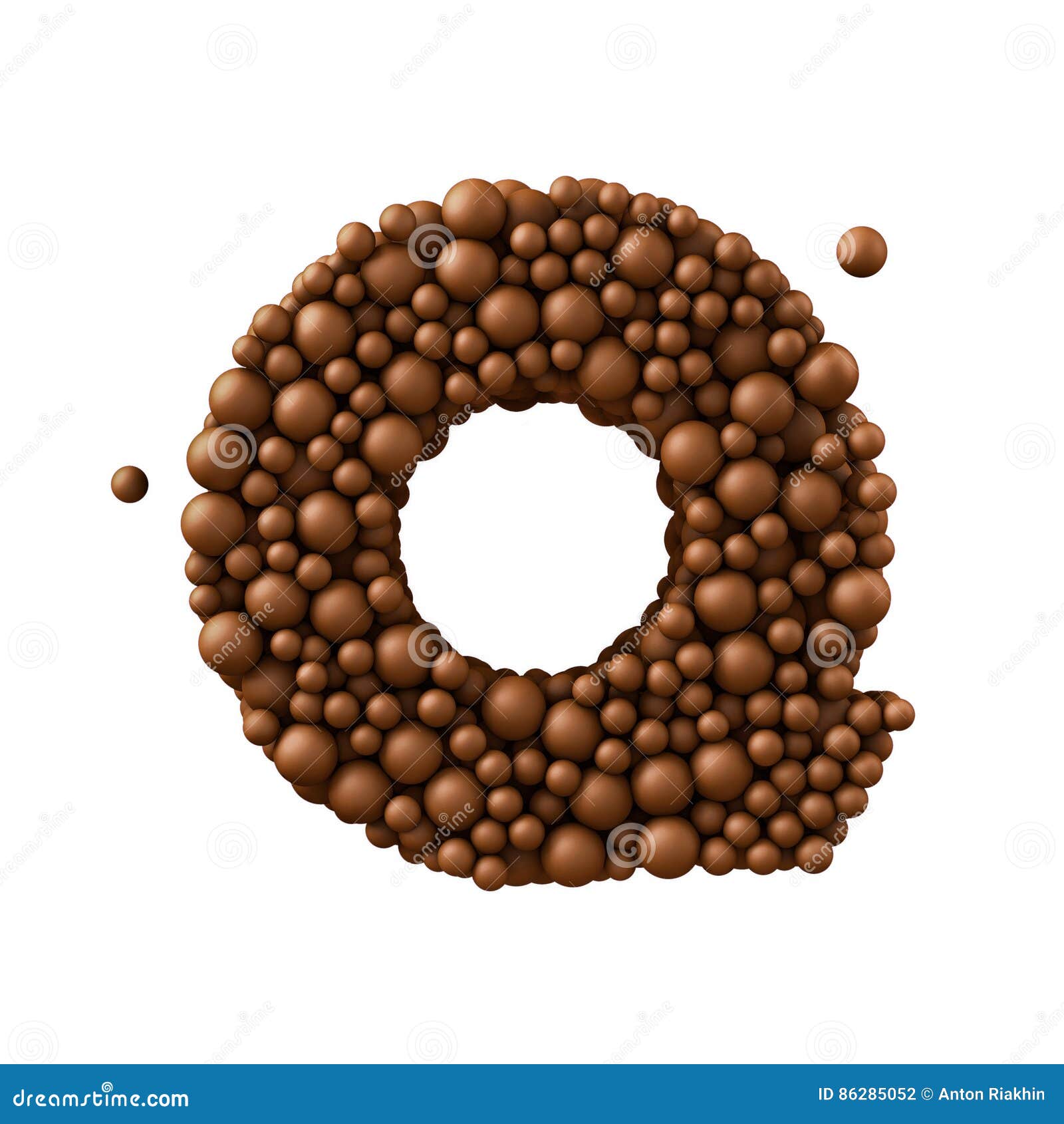 Letter Q Made of Chocolate Bubbles, Milk Chocolate Concept, 3d Render ...