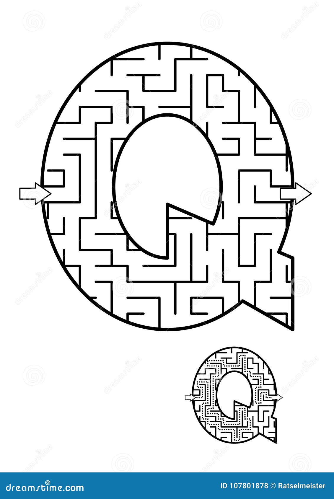 Letter Q Maze Game for Kids Stock Vector - Illustration of primary ...