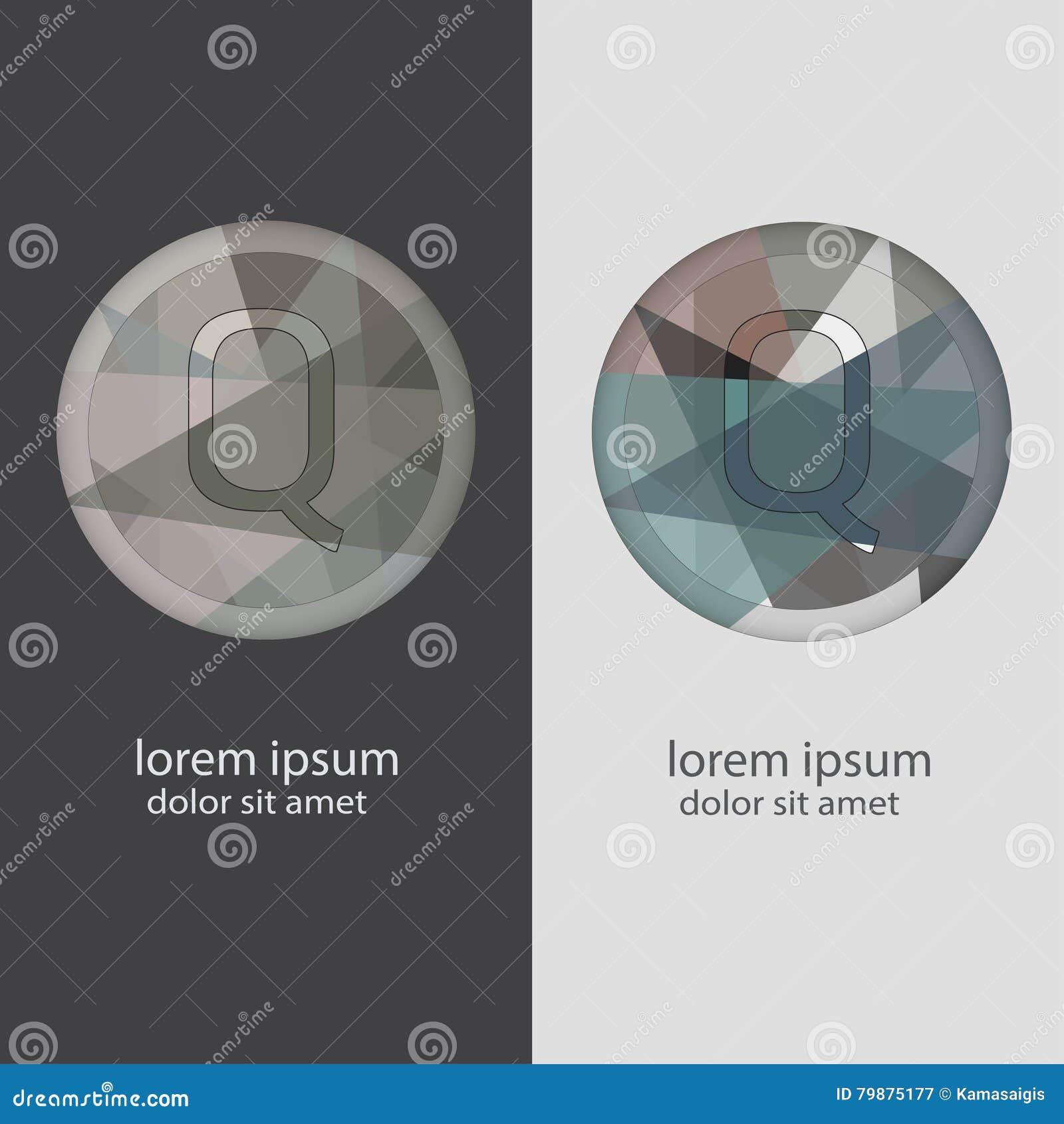 Letter Q with Multiple Color Combinations Stock Vector - Illustration ...